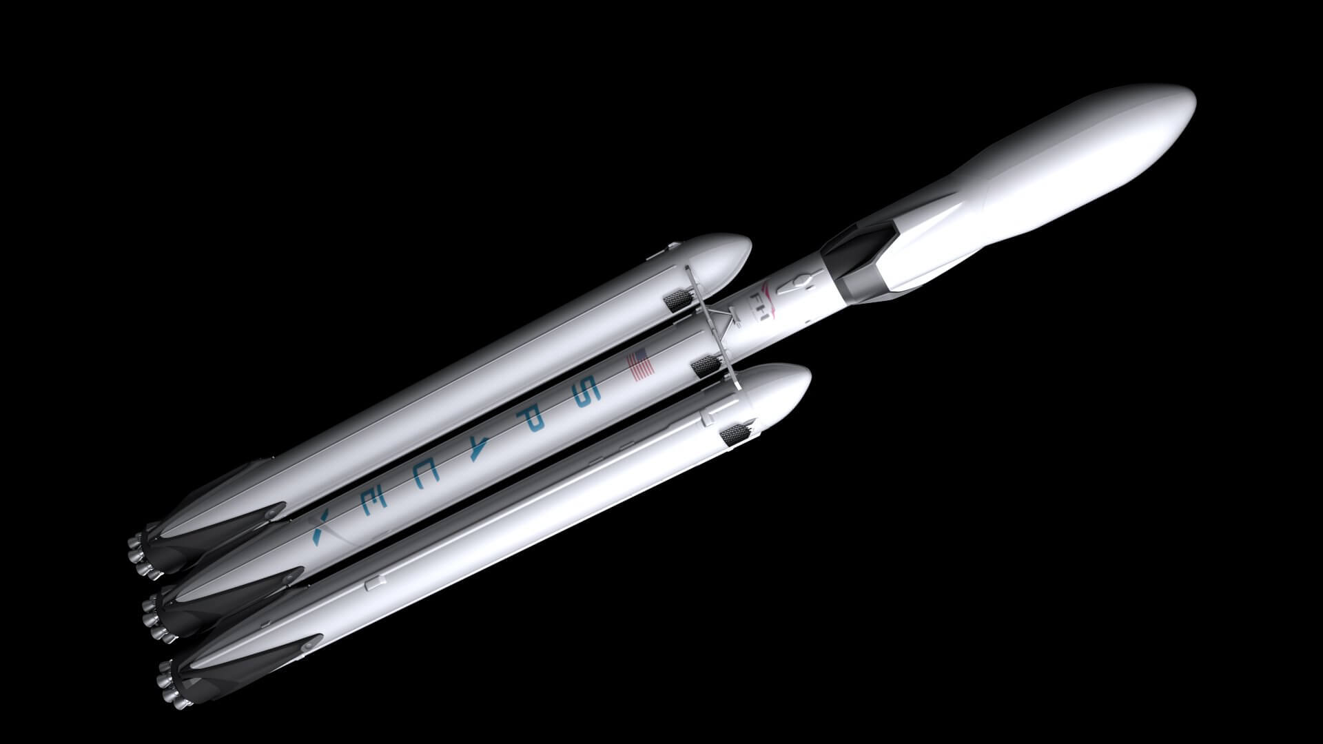 Falcon Heavy V1.2 Rocket - Fully Reusable 3D Model by Creator 3D