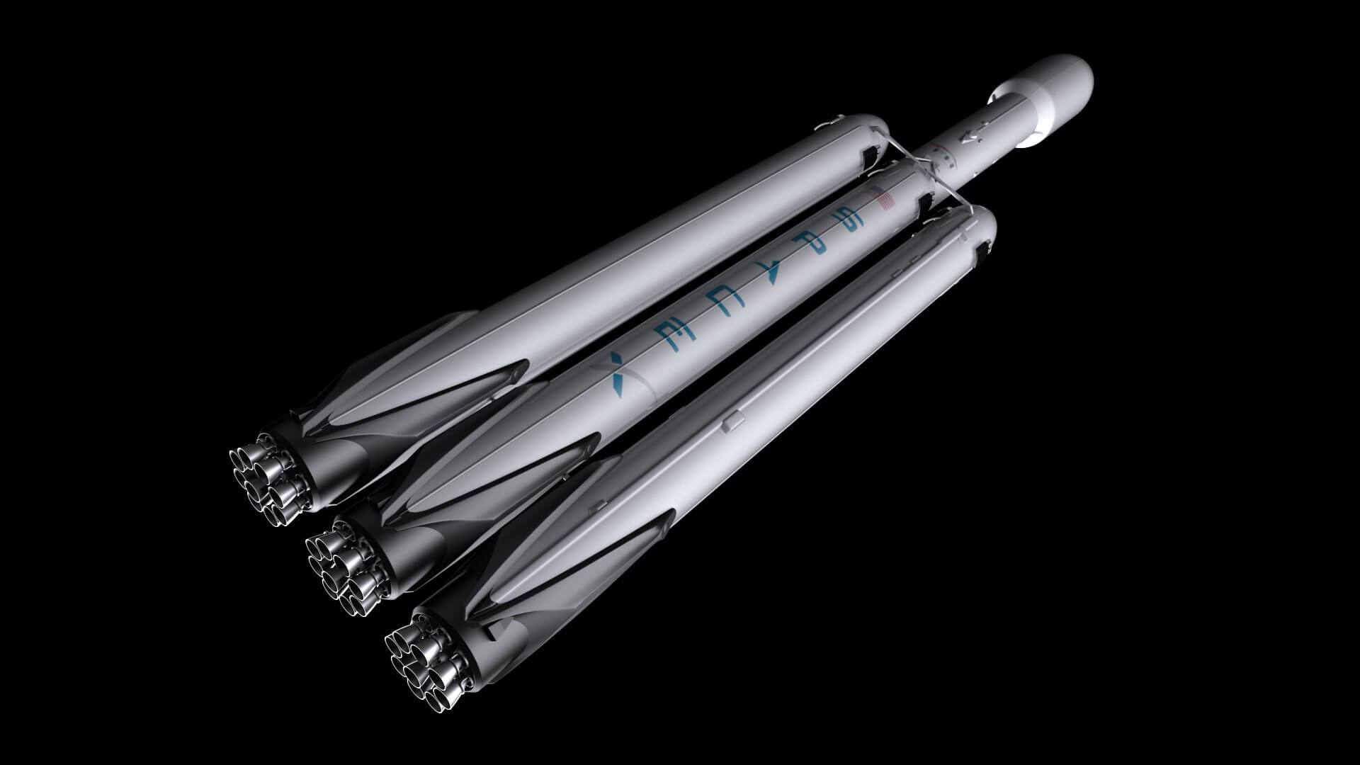 Falcon Heavy V1.2 Rocket - 3D Model by Creator 3D