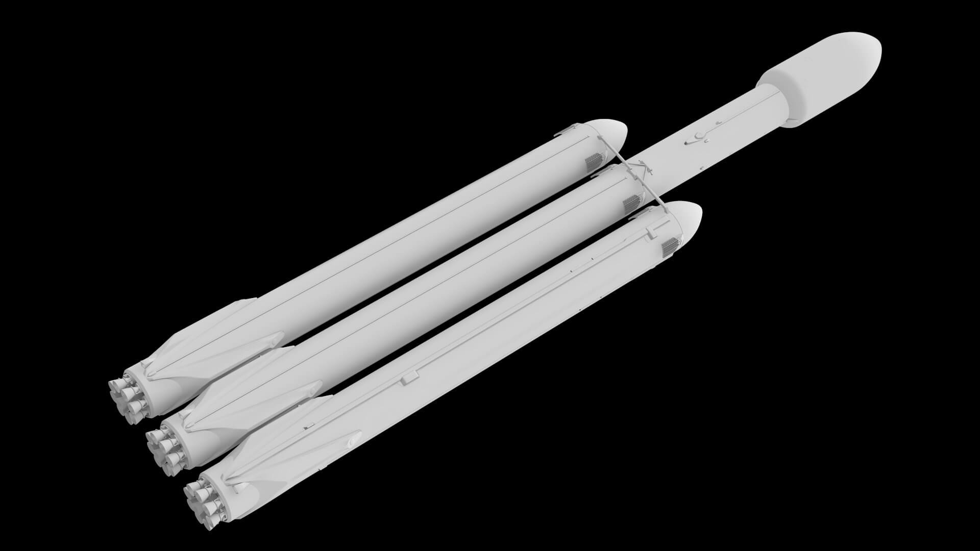 Falcon Heavy V1.2 Rocket - 3D Model by Creator 3D
