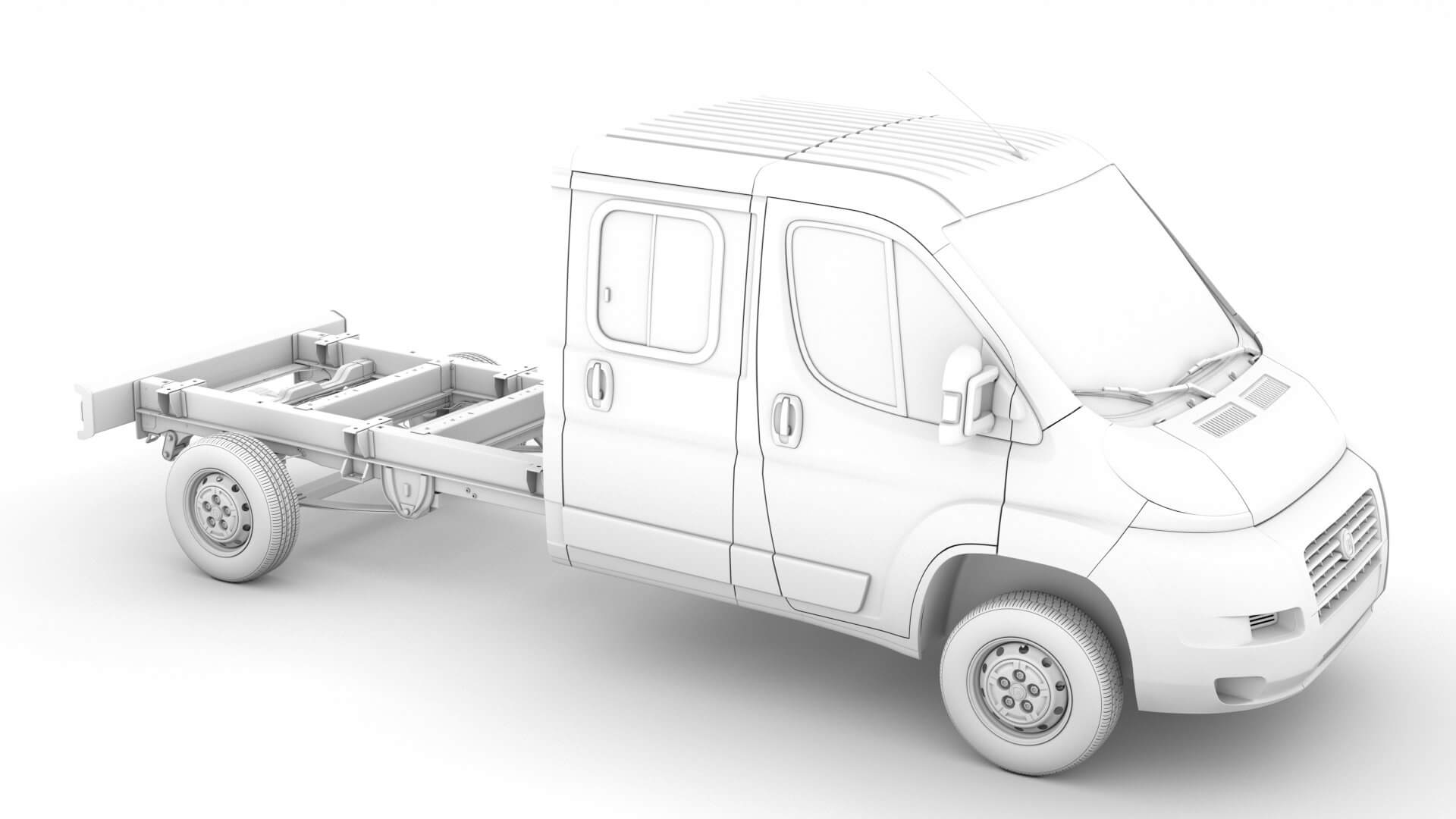 Fiat Ducato Chassis Truck Crew Cab 4035WB 2014 - 3D Model by Creator 3D