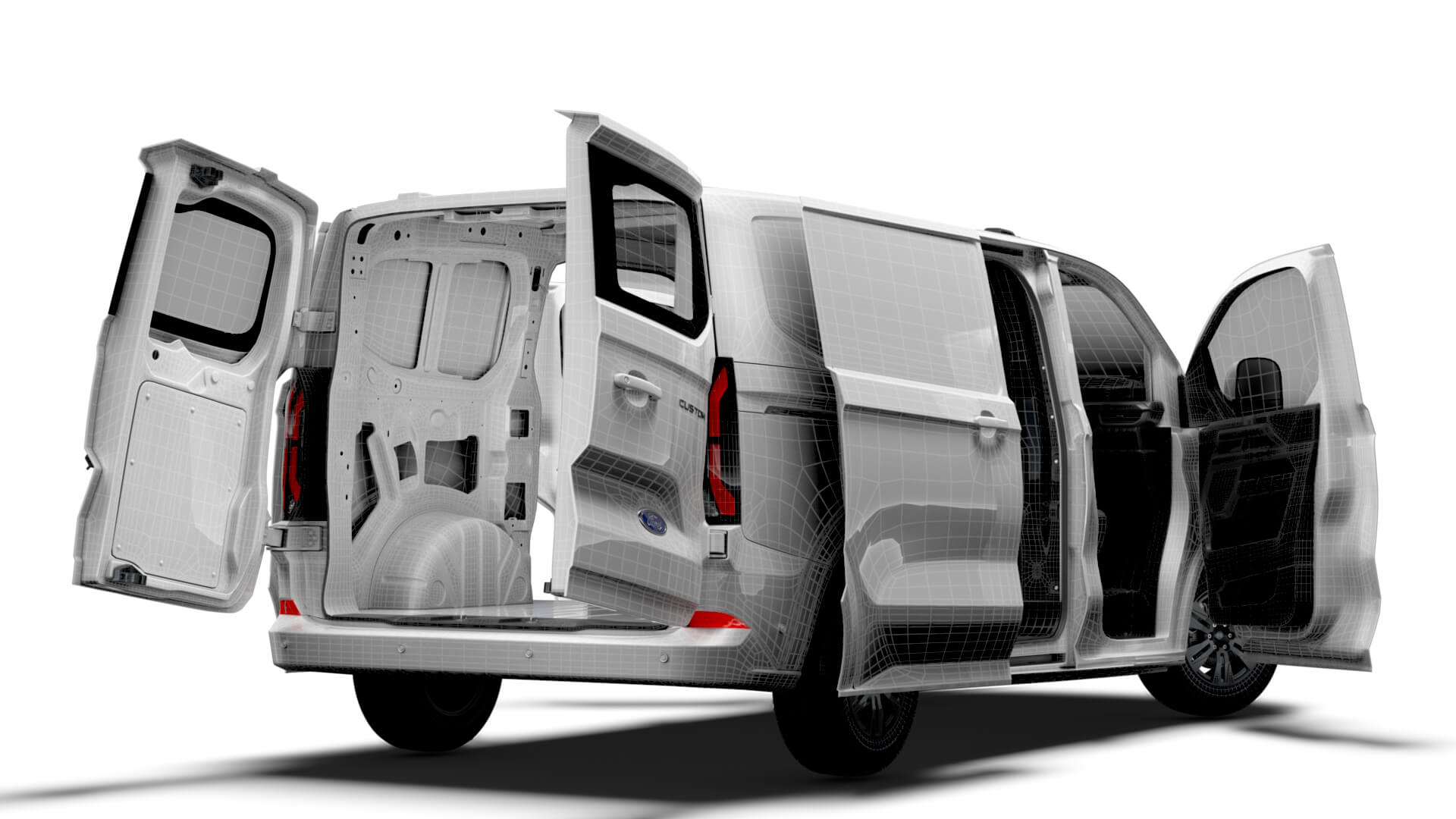 Ford E Transit Custom L1H1 2Sd HQ Interior 2024 - 3D Model by Creator 3D