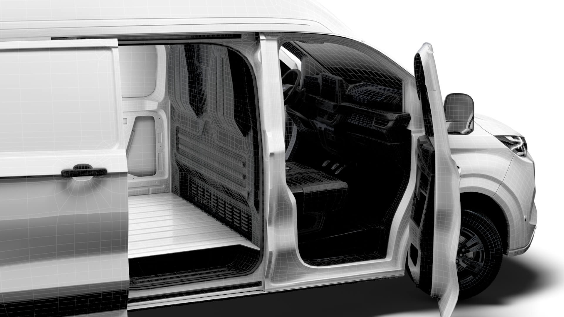 Ford E Transit Custom L1H2 HQ Interior 2024 - 3D Model by Creator 3D