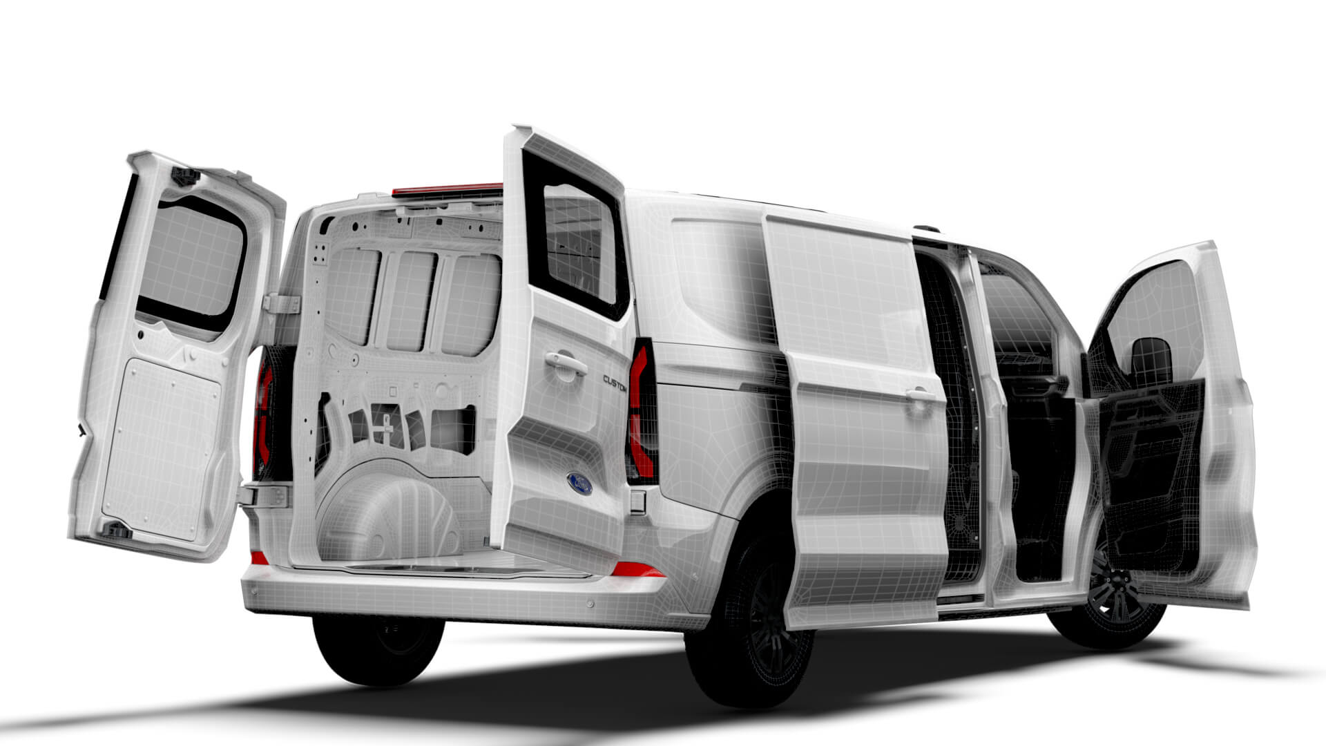 Ford E Transit Custom L2H1 HQ Interior 2024 - 3D Model by Creator 3D