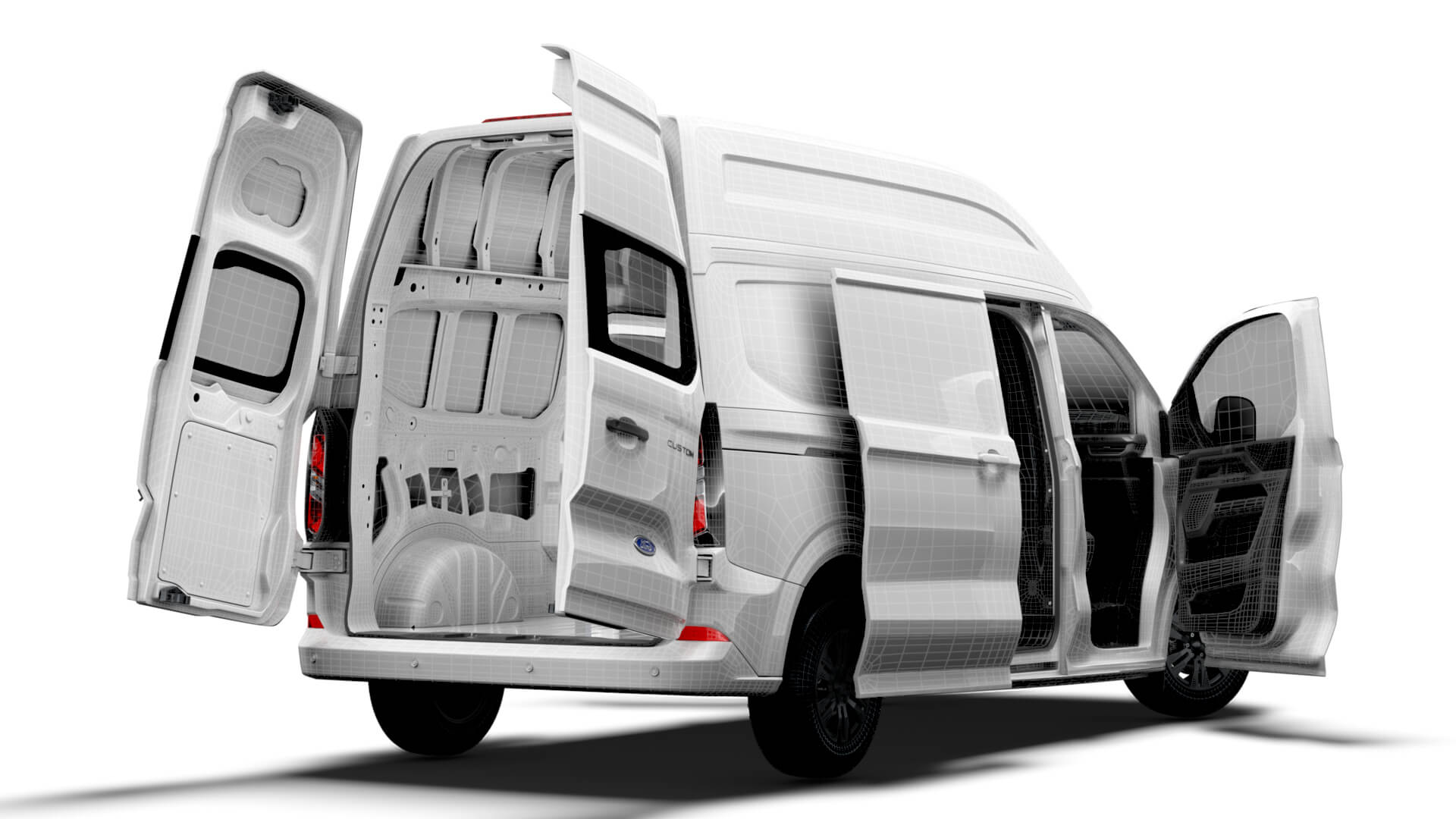 Ford E Transit Custom L2H2 2Sd HQ Interior 2024 - 3D Model by Creator 3D