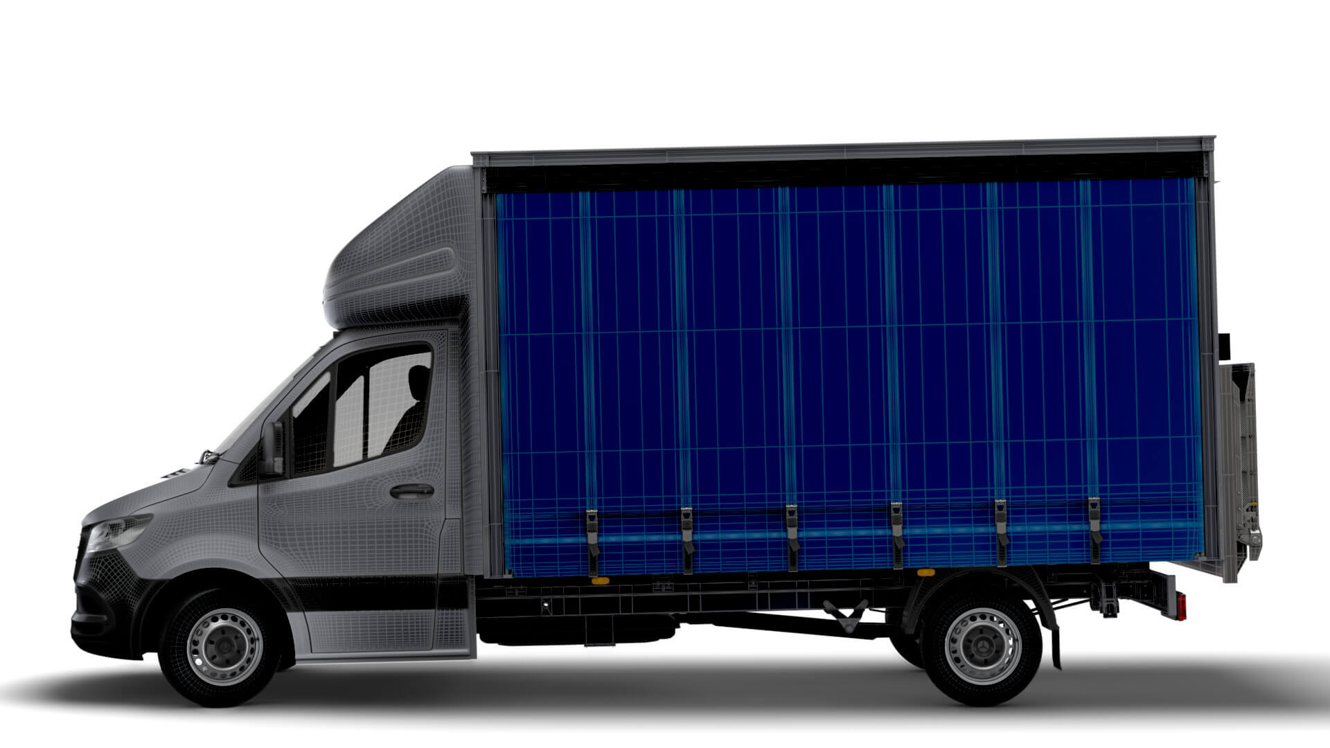 Freightliner Sprinter Luton Curtainsider Tail Lift 2023 - 3D Model by ...