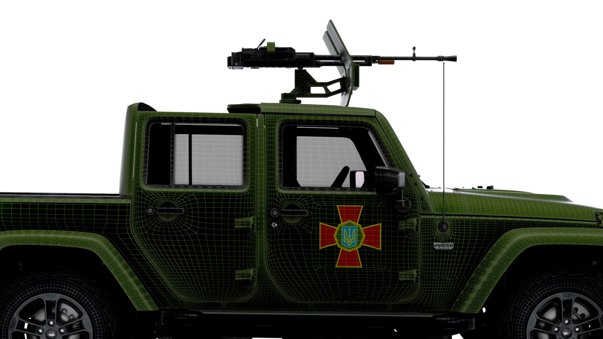 Jeep Gladiator 75th Machine Gun - 3D Model by Creator 3D