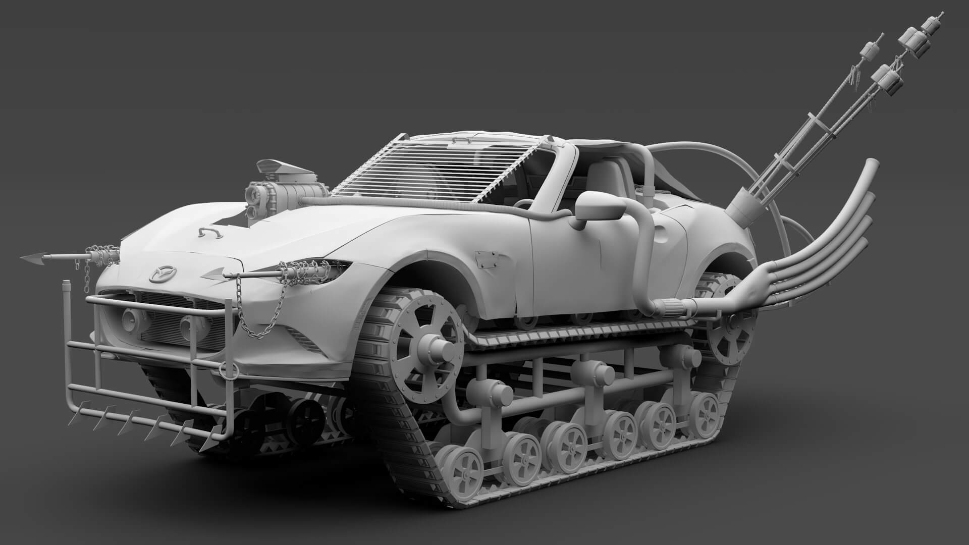 Mad Max Mazda MX 5 Maita Crusher - 3D Model by Creator 3D