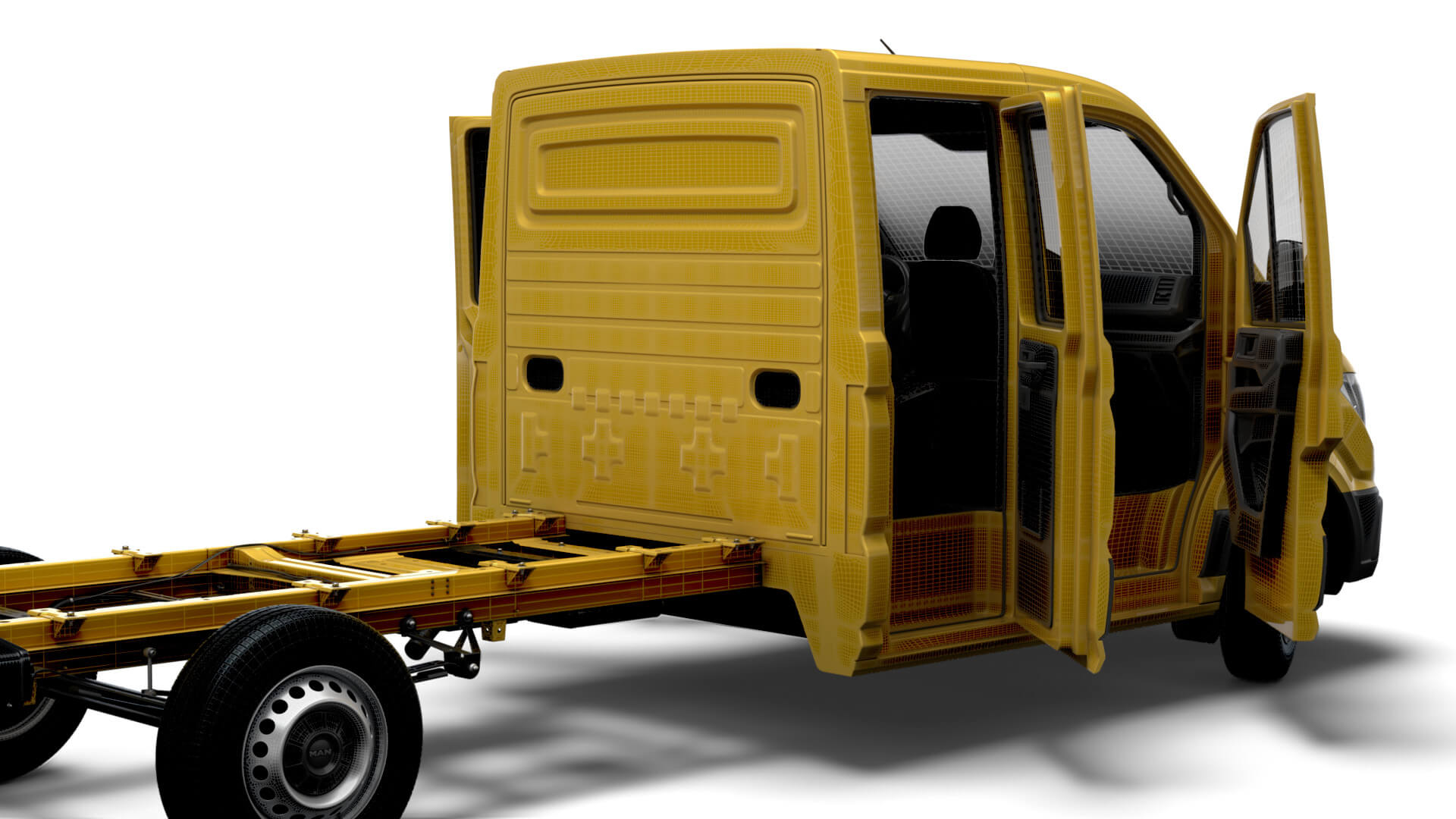 Man TGE Chassis DoubleCab L3 Hqinterior 2023 - 3D Model by Creator 3D
