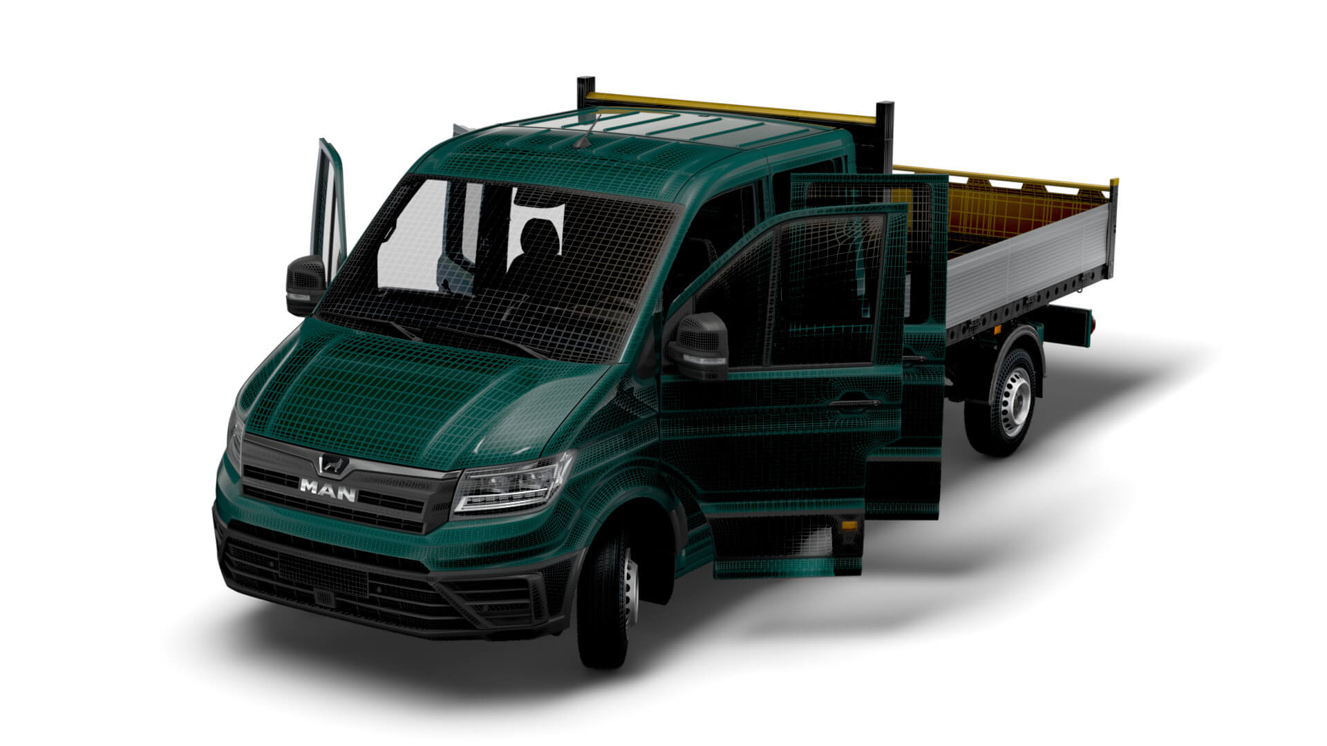 Man TGE Double Cab Tipper HQ Interior 2023 - 3D Model by Creator 3D