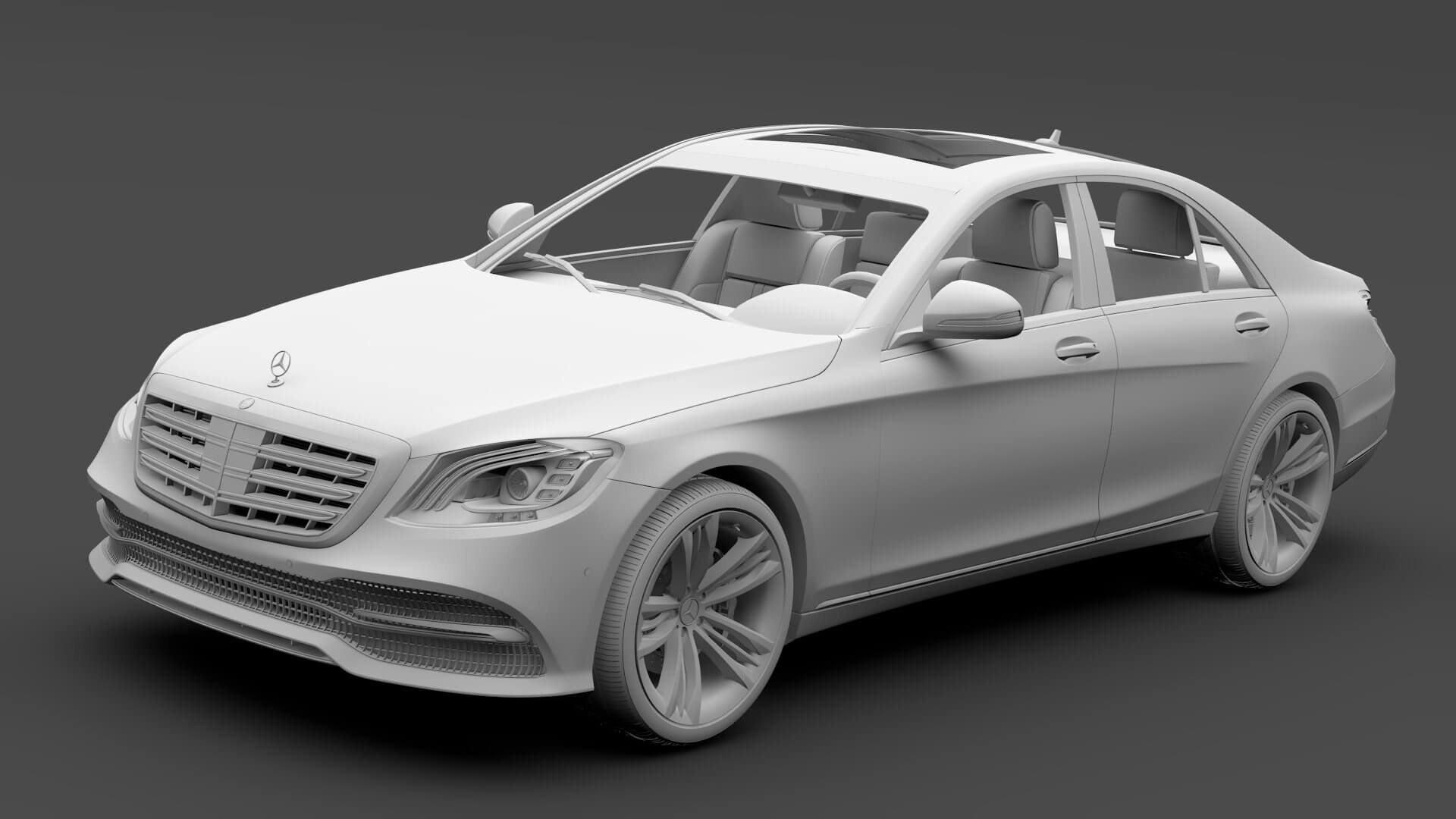Mercedes Benz S 300 Bluetec Hybrid W222 2018 - 3D Model by Creator 3D