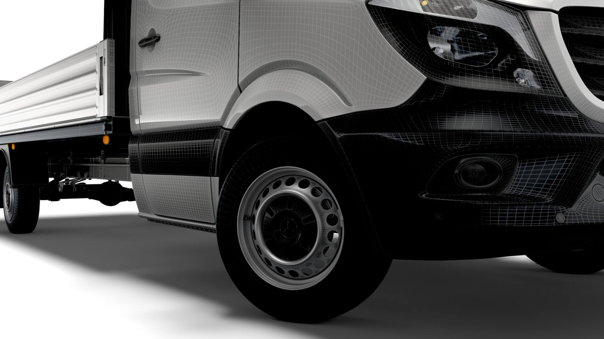 Mercedes Benz Sprinter Dropside Tail Lift 2018 - 3D Model by Creator 3D