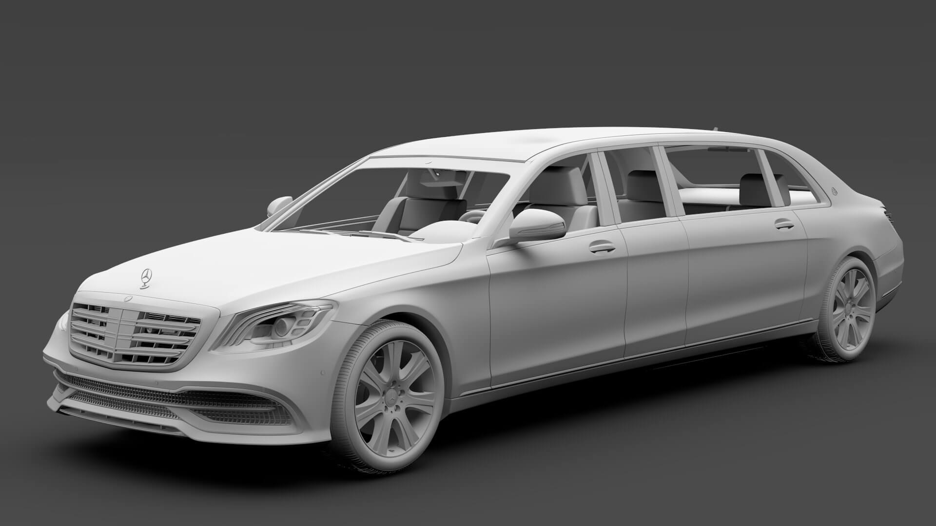 Mercedes Maybach S 650 Pullman Guard VV222 2018 - 3D Model by Creator 3D