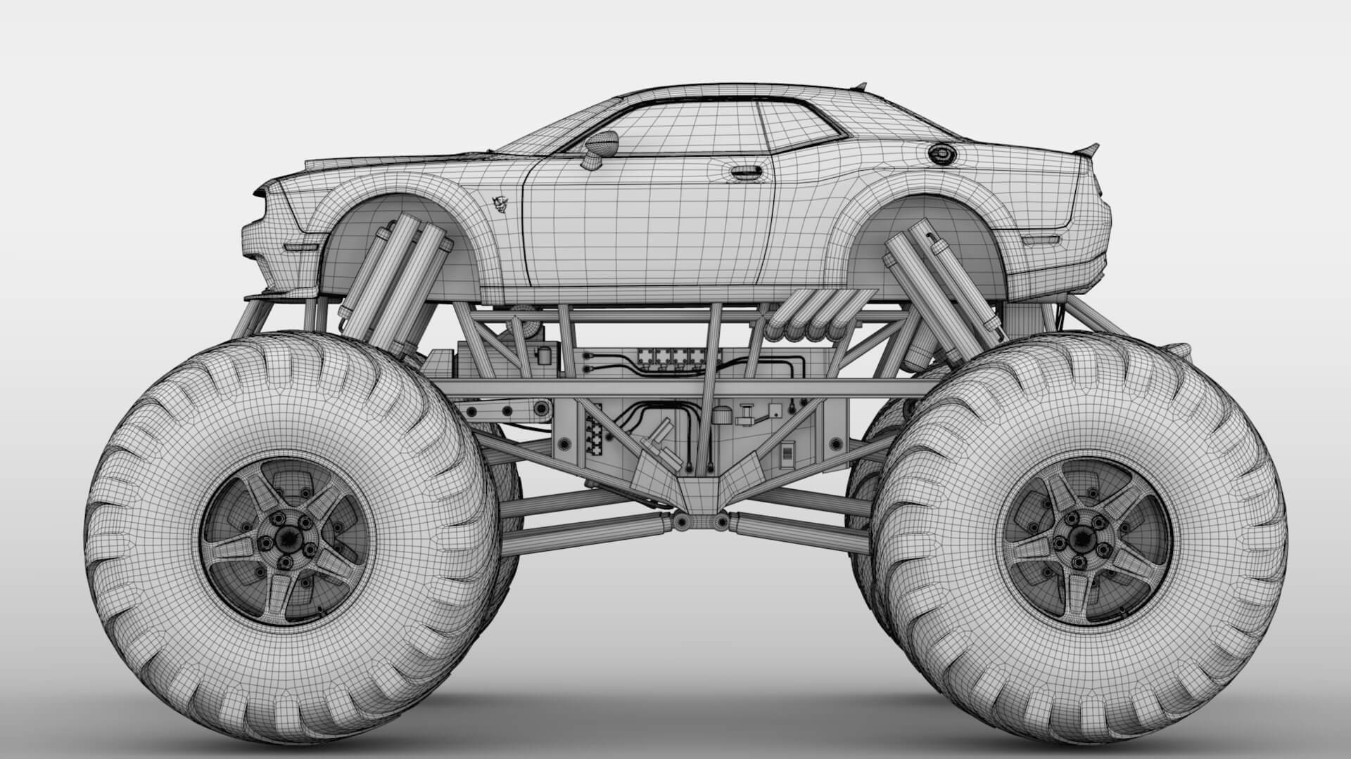 Monster Truck Dodge Challenger Demon - 3D Model by Creator 3D
