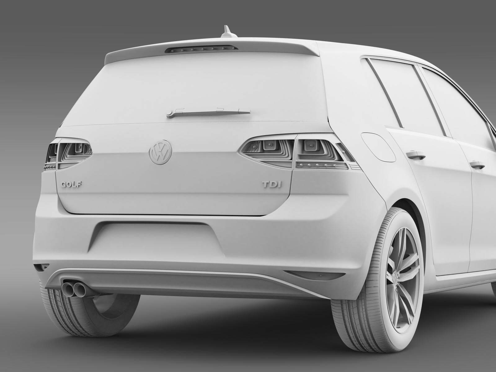 Volkswagen Golf TDI 5d 2015 - 3D Model by Creator 3D