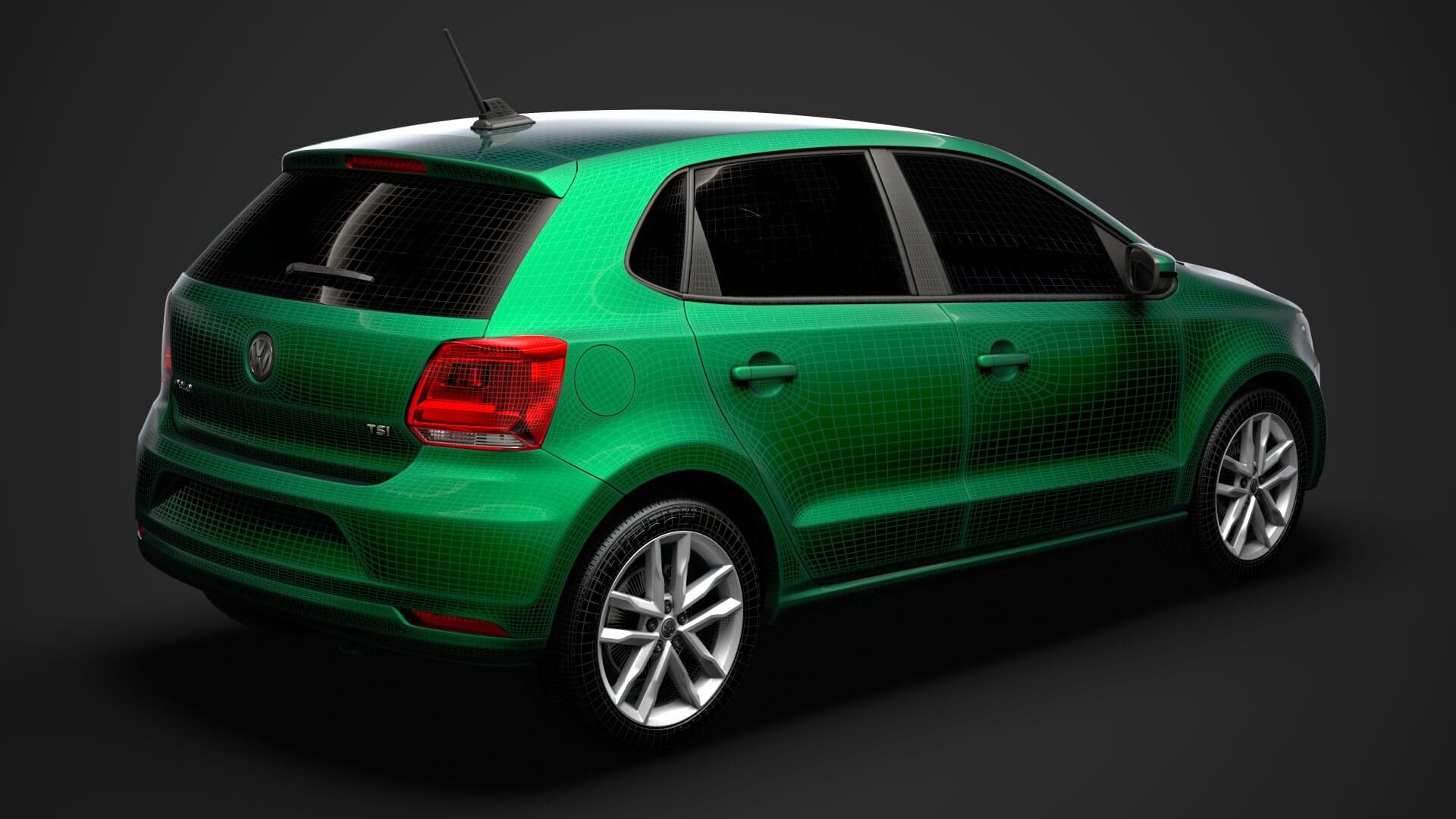 Volkswagen Polo TSI 5d Typ6C 2017 - 3D Model by Creator 3D