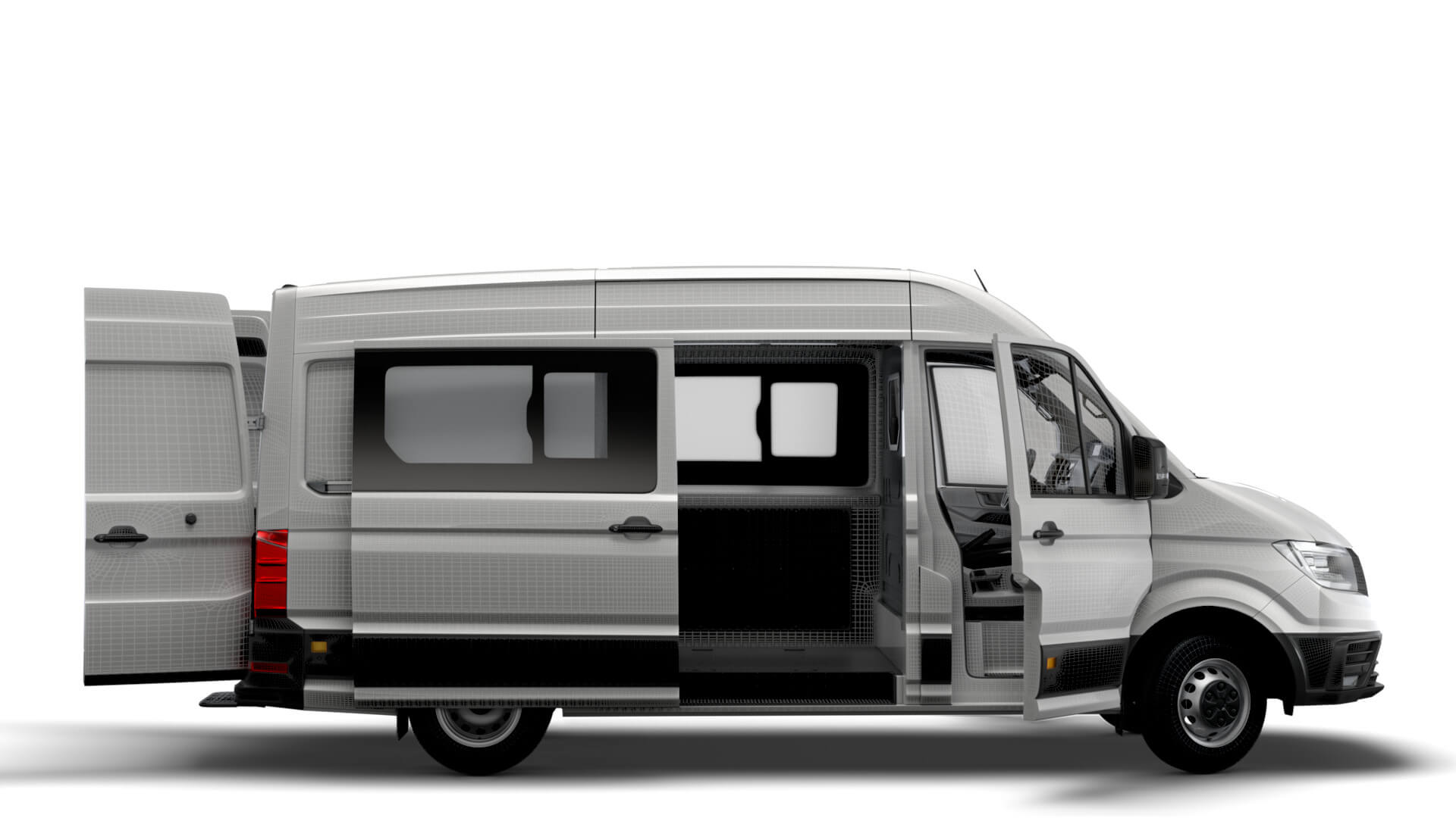 VW Crafter Combi L2H2 HQ Interior 2023 - 3D Model by Creator 3D