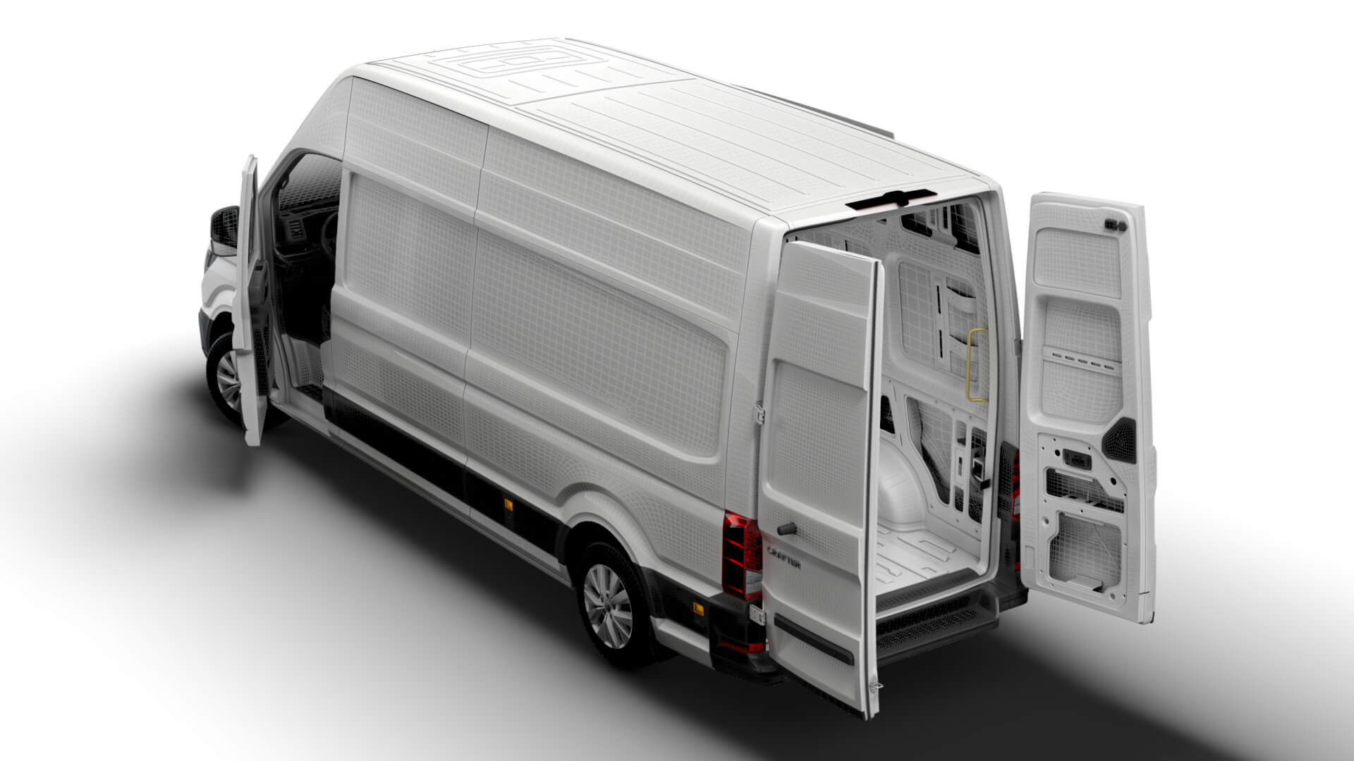 VW Crafter Panel Van L3H3 HQ Interior 2023 - 3D Model by Creator 3D