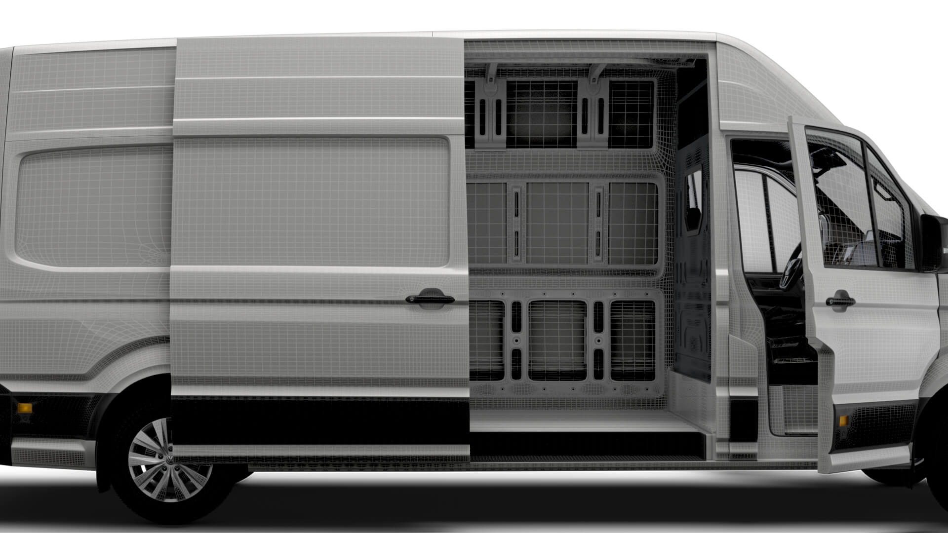 VW Crafter Panel Van L3H3 HQ Interior 2023 - 3D Model by Creator 3D