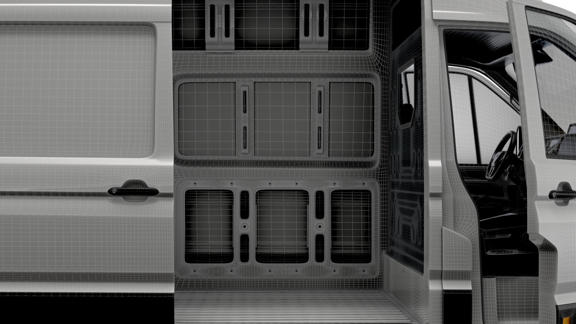 VW Crafter Panel Van L3H3 HQ Interior 2023 - 3D Model by Creator 3D