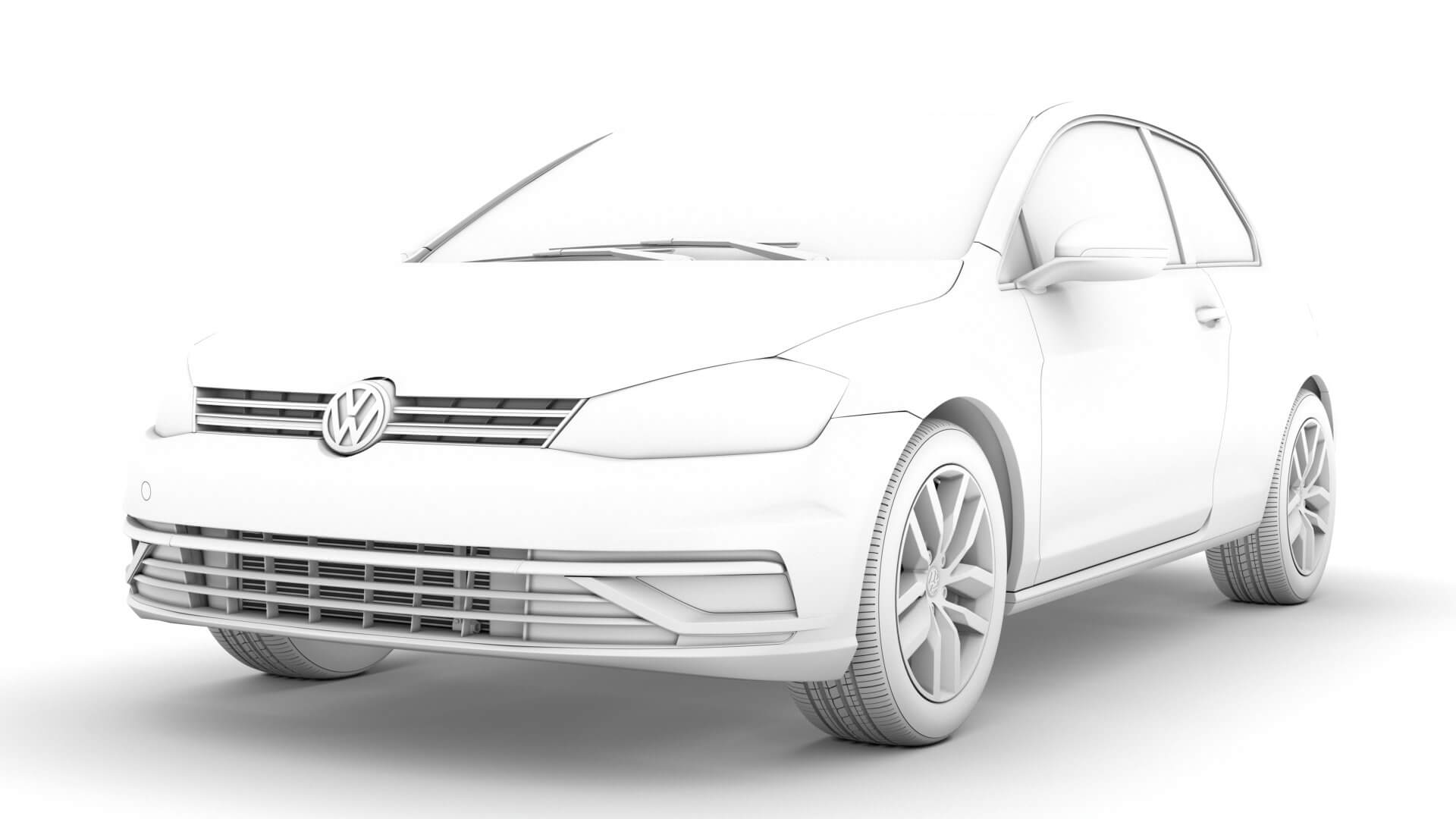VW Golf TDI 3-Door Typ5G 2019 3D Model by Creator 3D