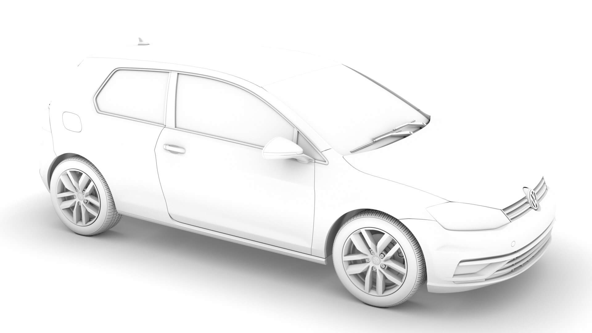VW Golf TDI 3-Door Typ5G 2019 3D Model by Creator 3D