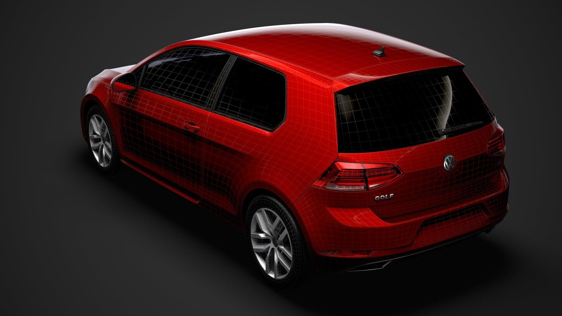 VW Golf TDI 3-Door Typ5G 2019 3D Model by Creator 3D