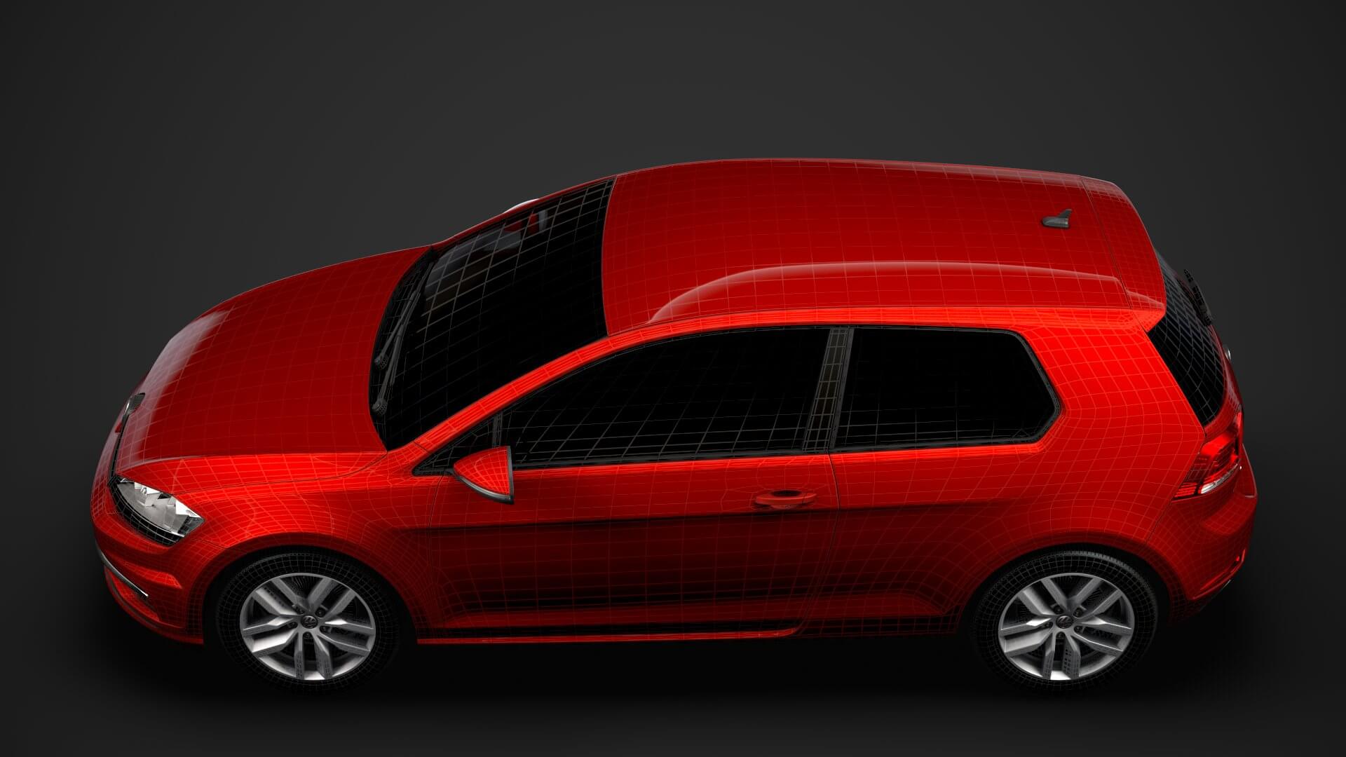 VW Golf TDI 3-Door Typ5G 2019 3D Model by Creator 3D