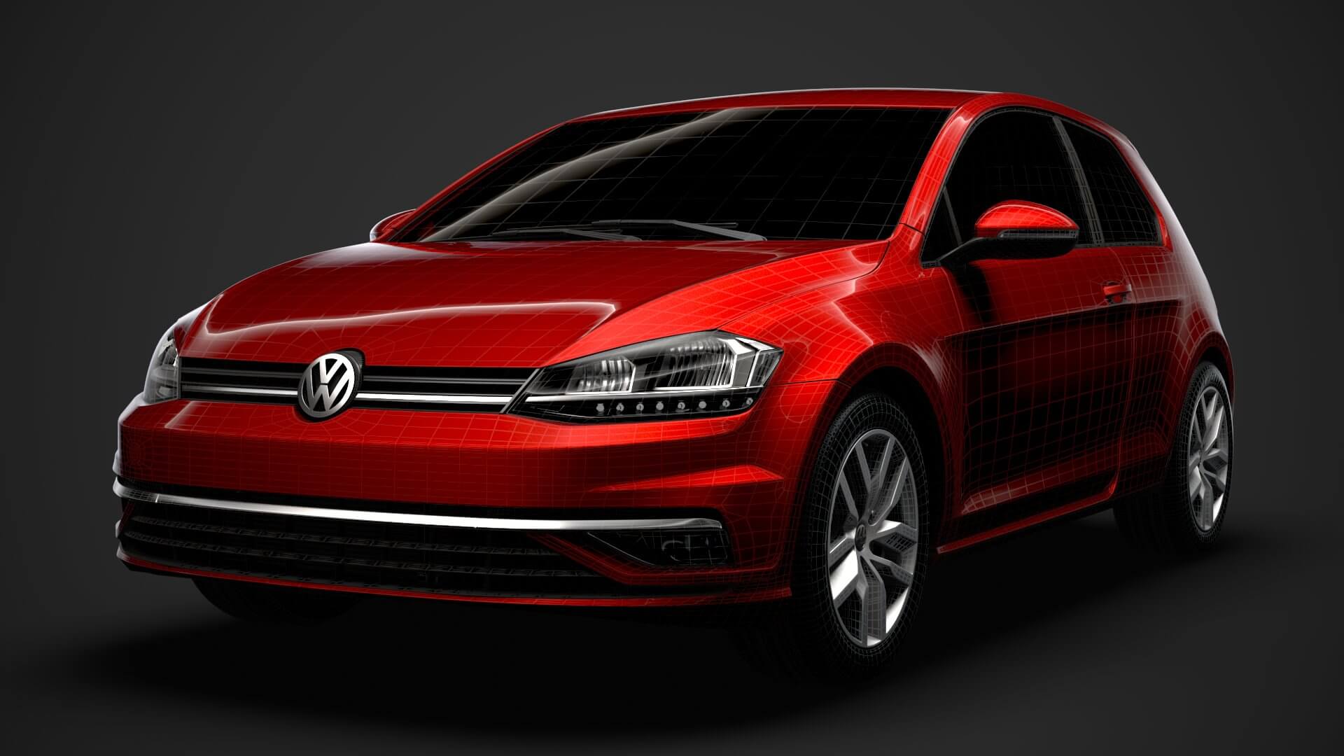 VW Golf TDI 3-Door Typ5G 2019 3D Model by Creator 3D