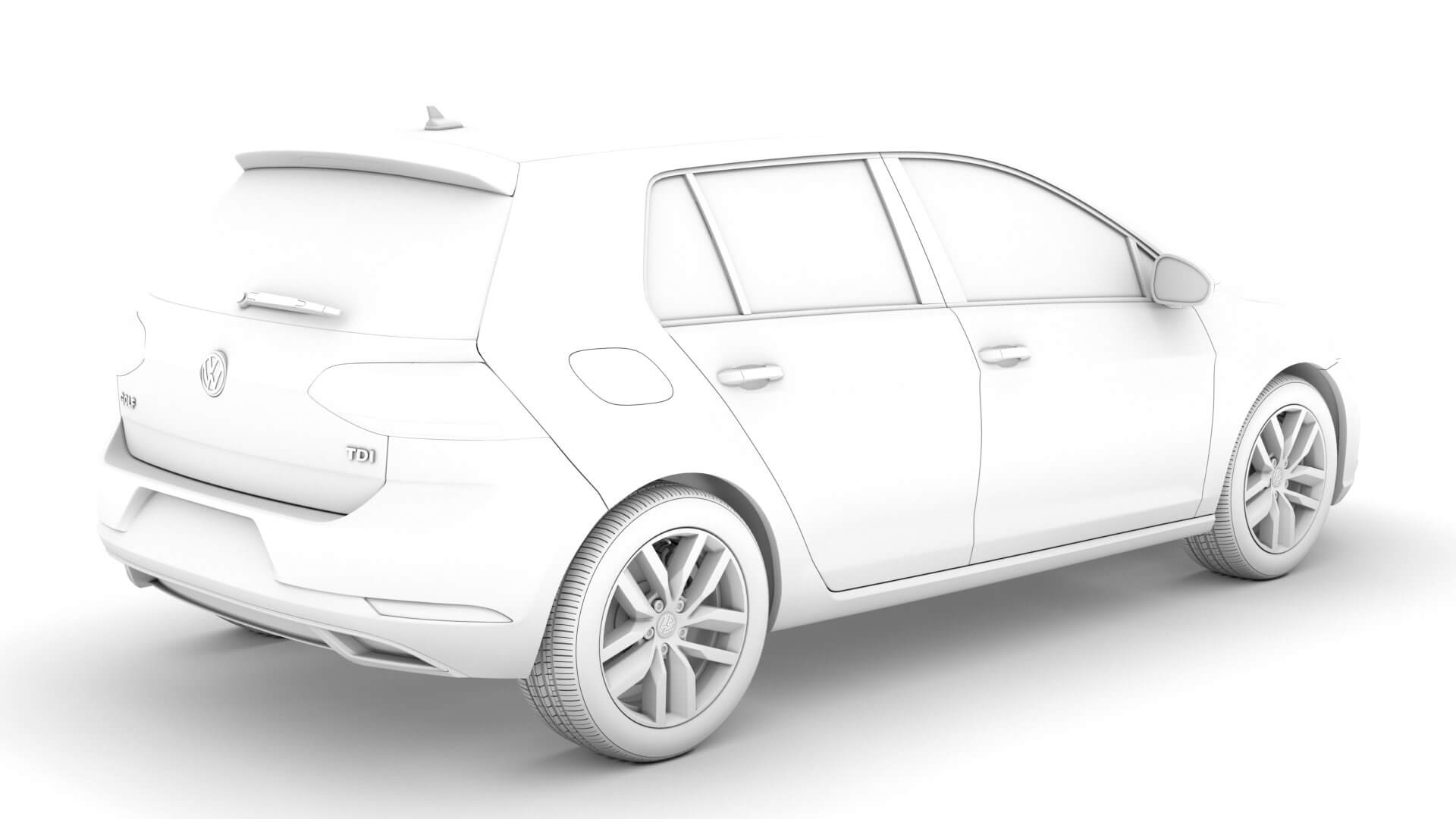 VW Golf TDI 5door Typ5G 2019 - 3D Model by Creator 3D
