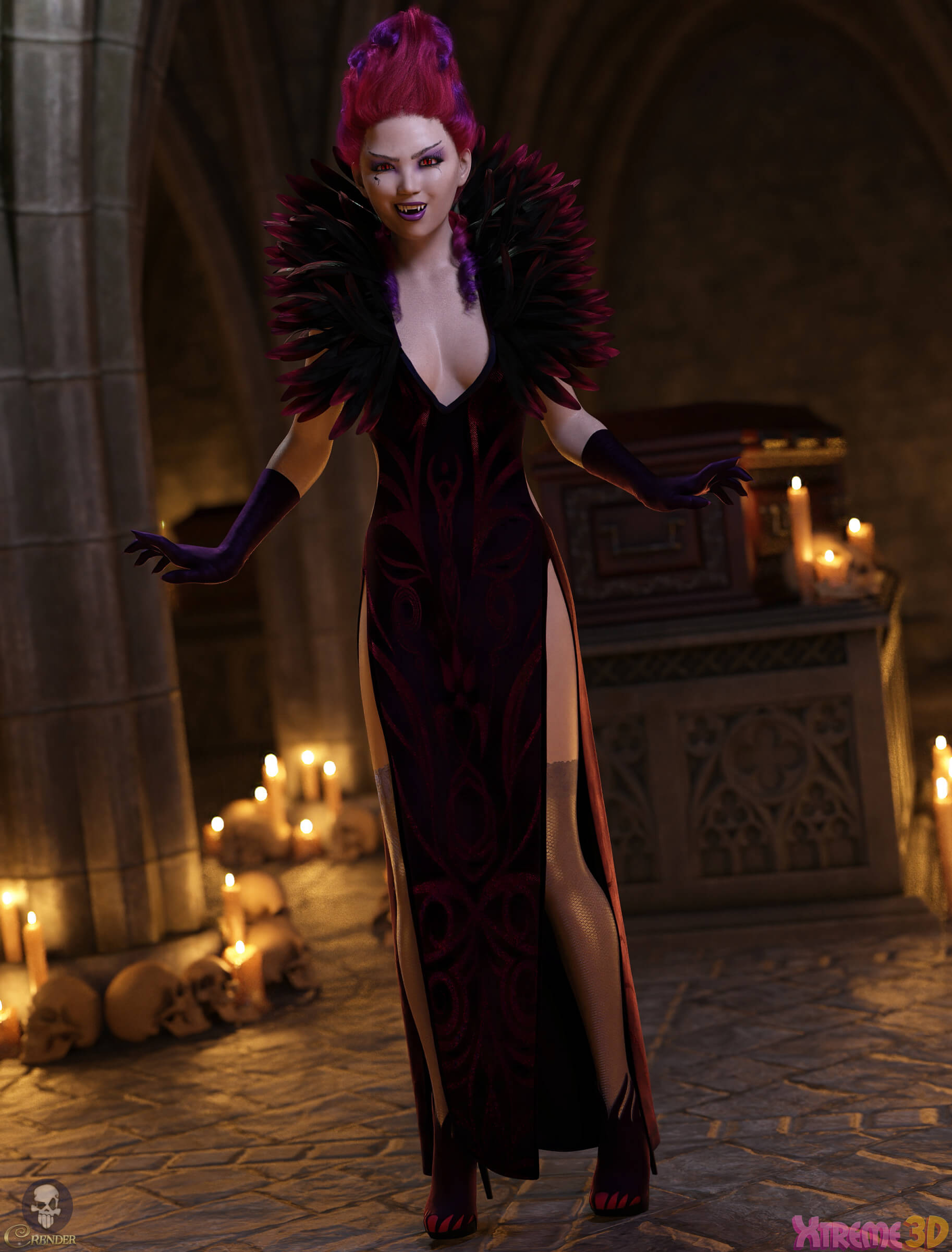 Aisha Vamp Character Bundle For G8F by Foxy 3D 3D Render