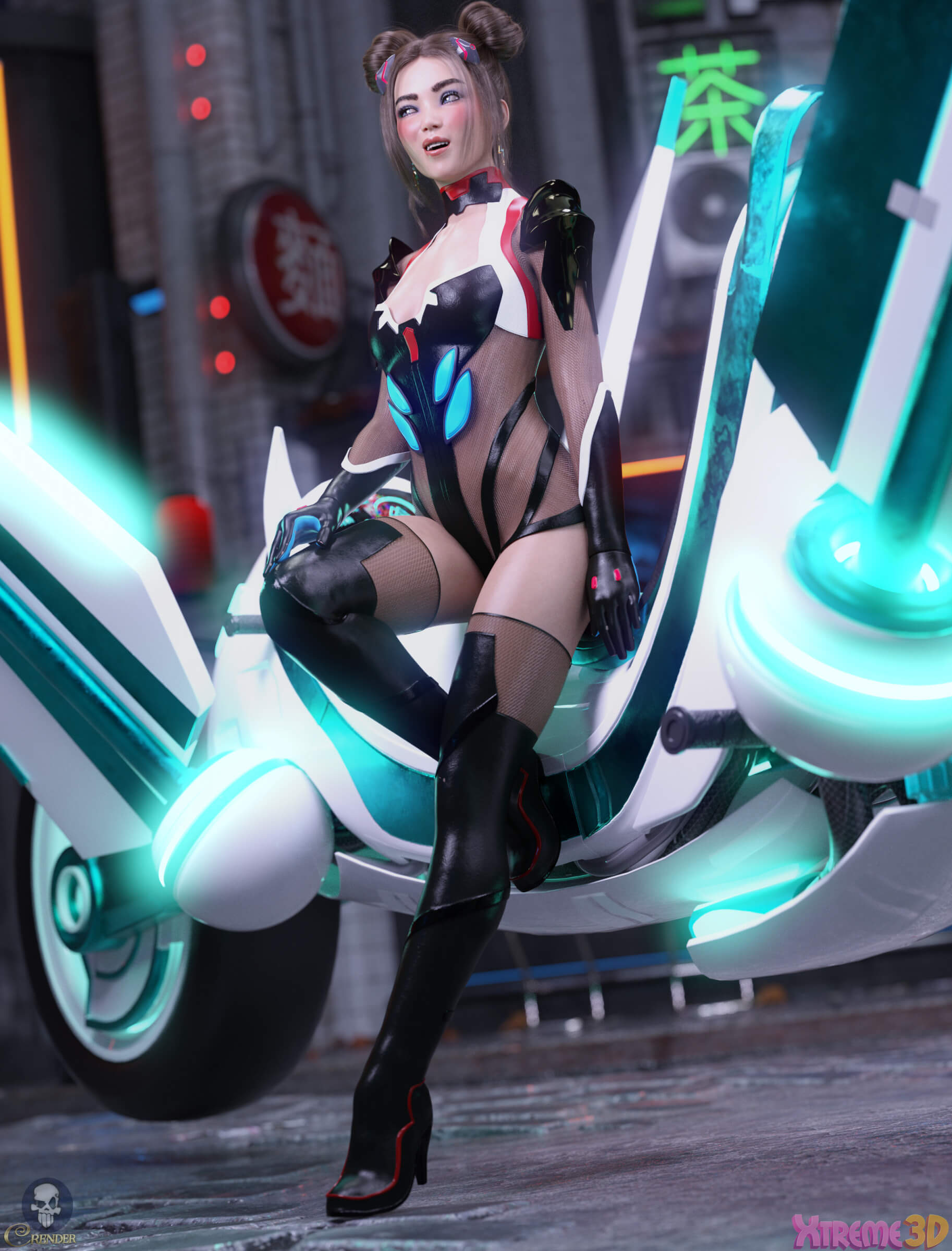 Black Seraphim Suit for G8F by Ruris 3D Render by crender