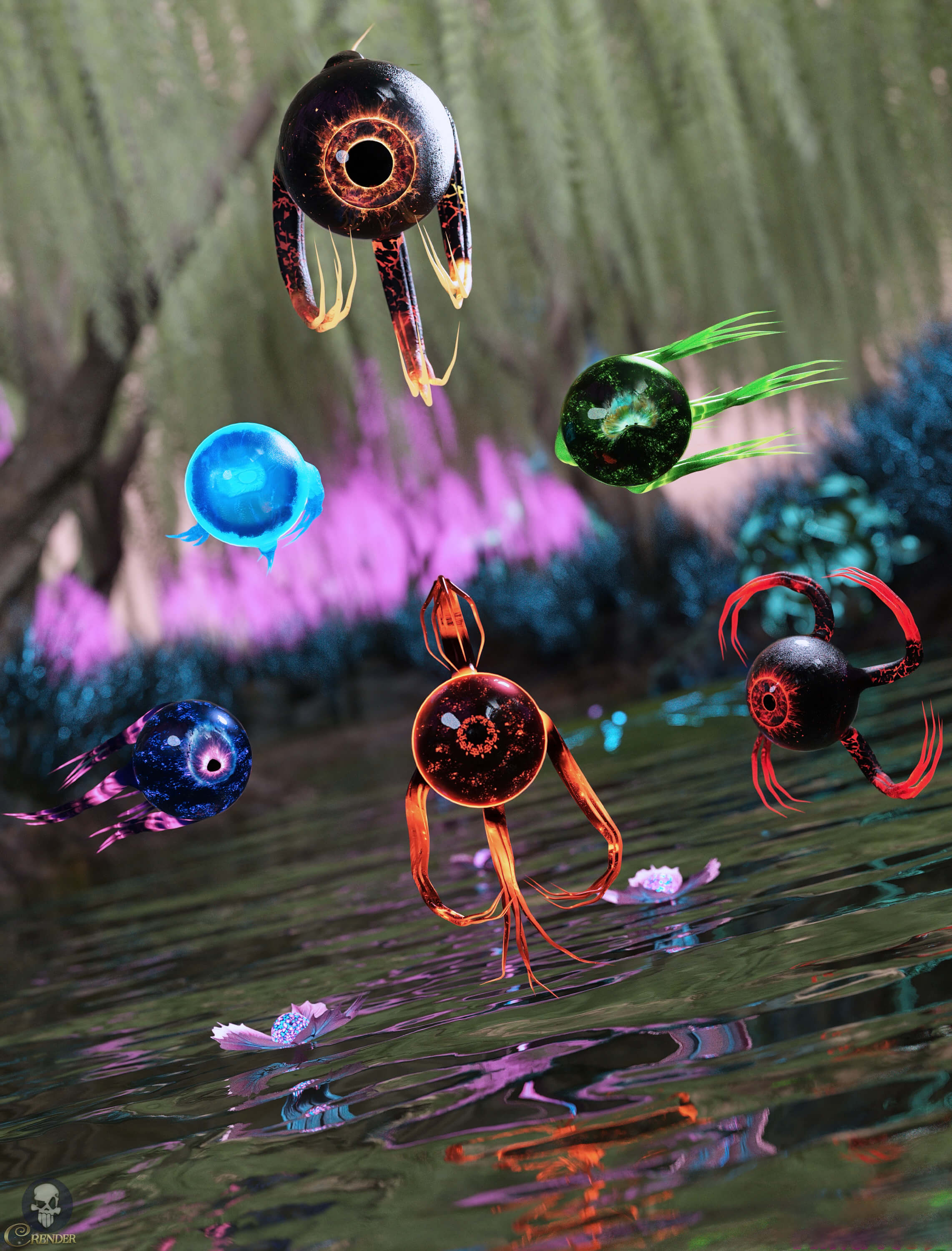 FPE Floating Eye Add-On Fantasy 3D Render, Digital Art by crender