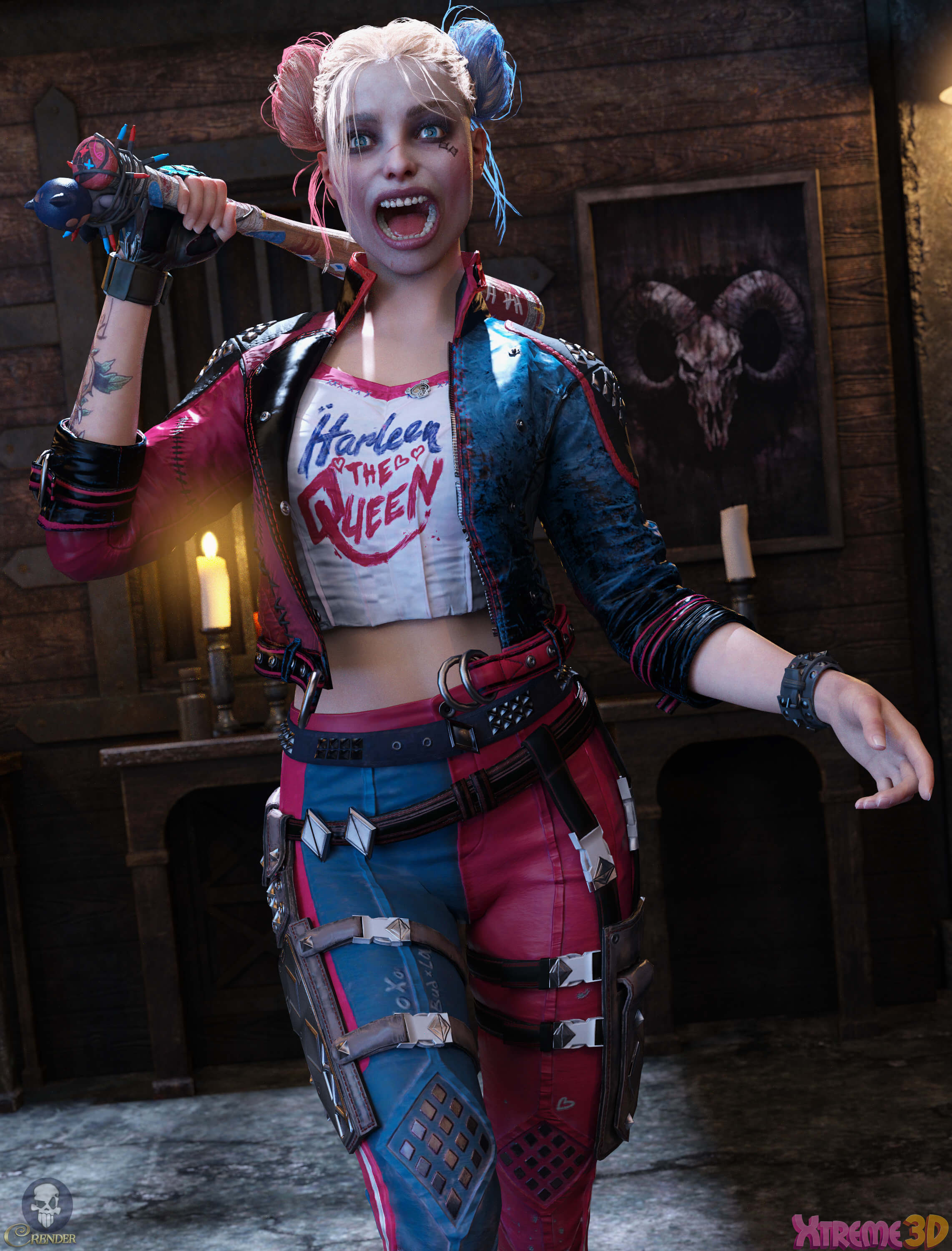 Harley Quinn Task Force X Outfit Add-On G8F by NathanPrescot