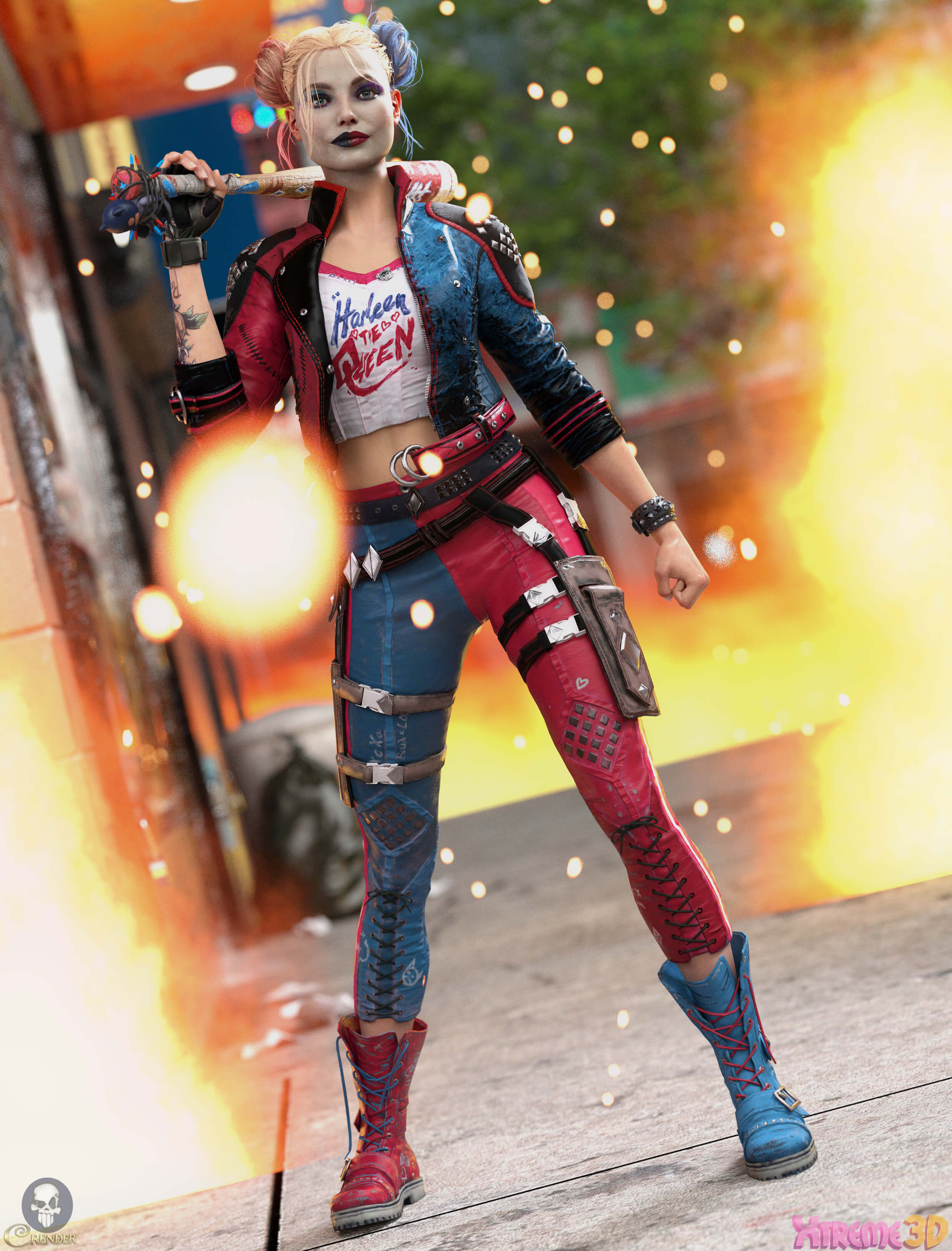 Harley Quinn Task Force X Outfit Add-On G8F by NathanPrescot