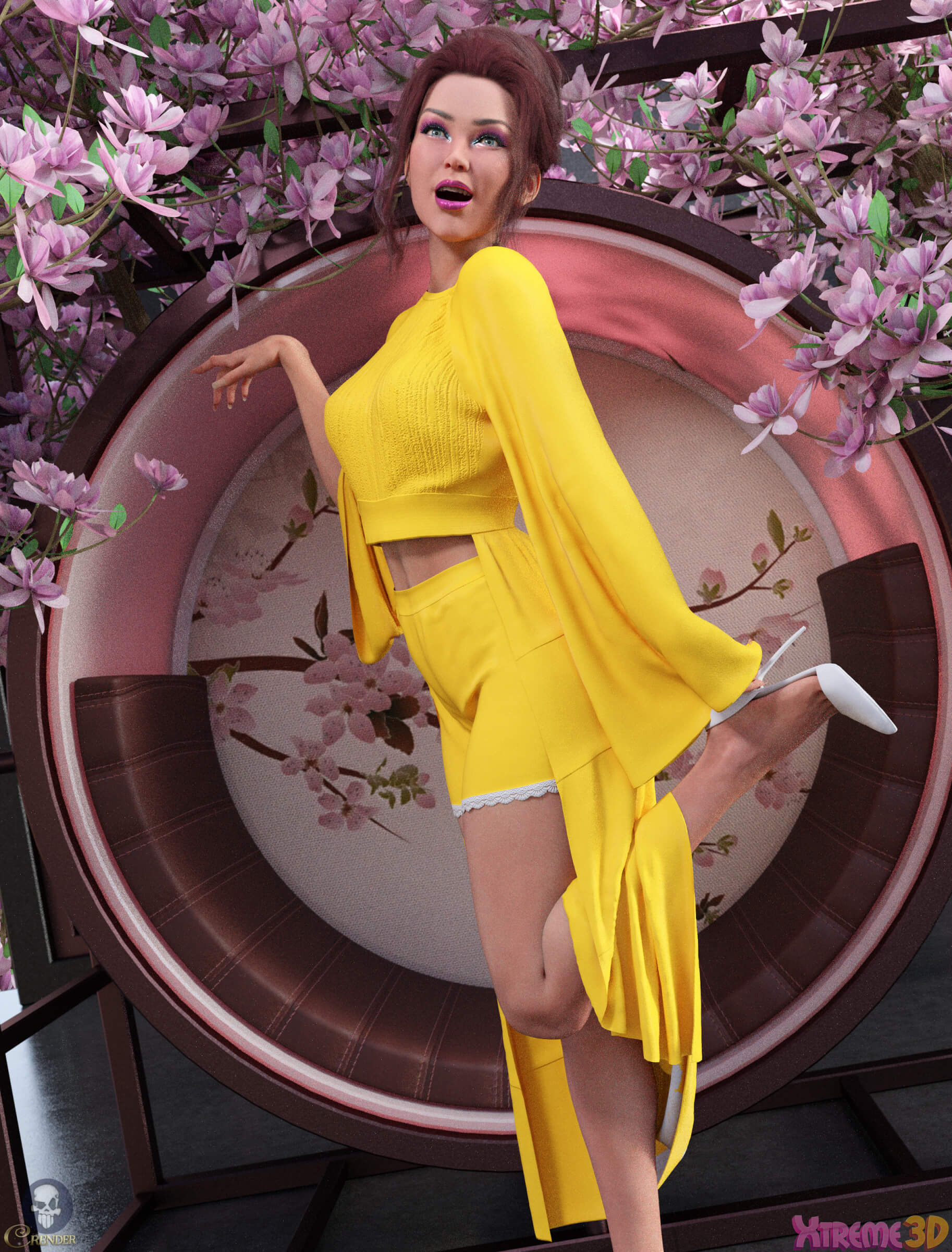 Linger dForce outfit for G8F by ArtTailor 3D Render by crender