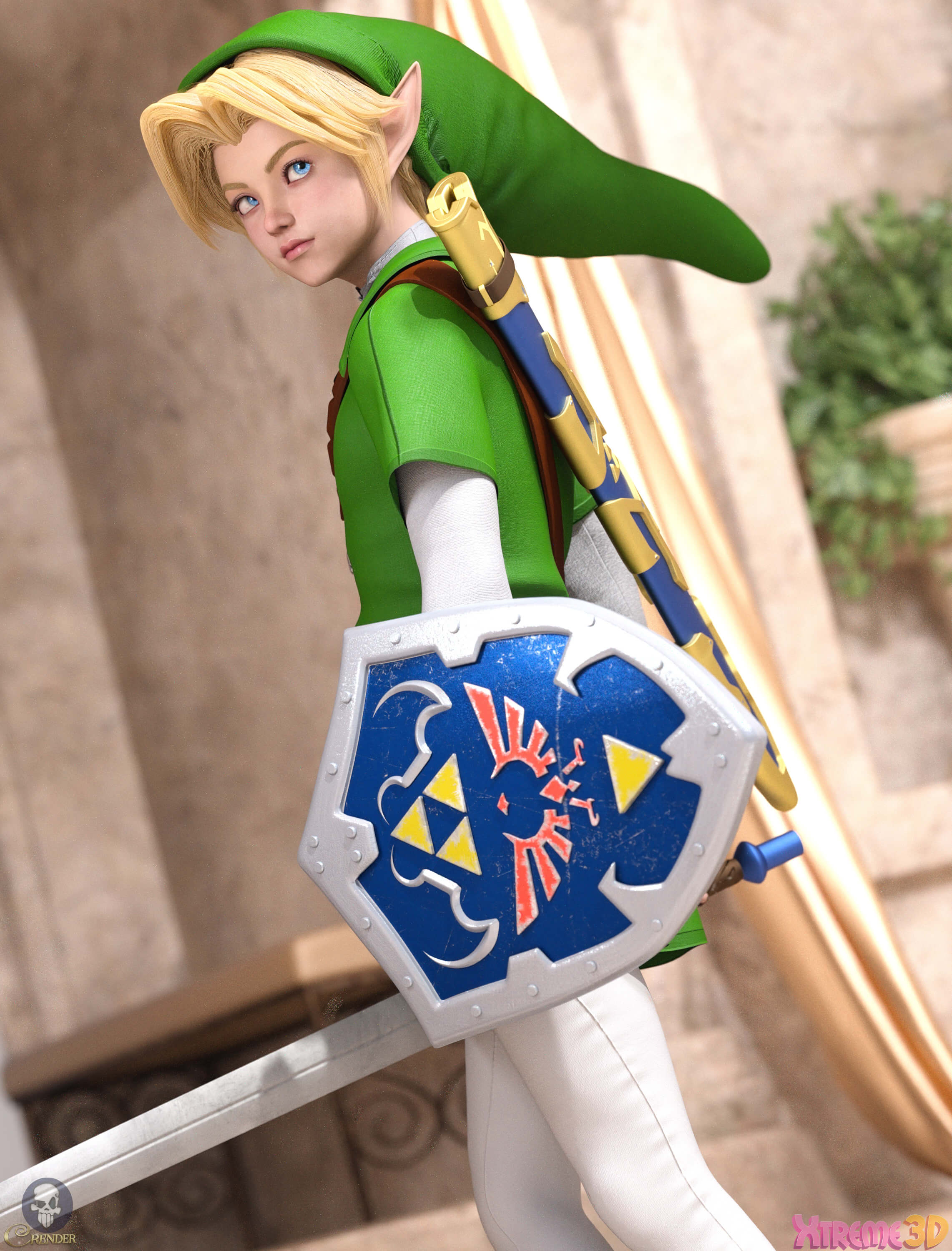 Link Ocarina of Time - Outfit and Hair G9 by Muwawya 3D Render