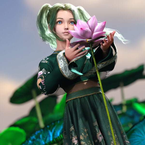 Marie Rose Lolita Dress and Hair for G8 by Muwawya 3D Render