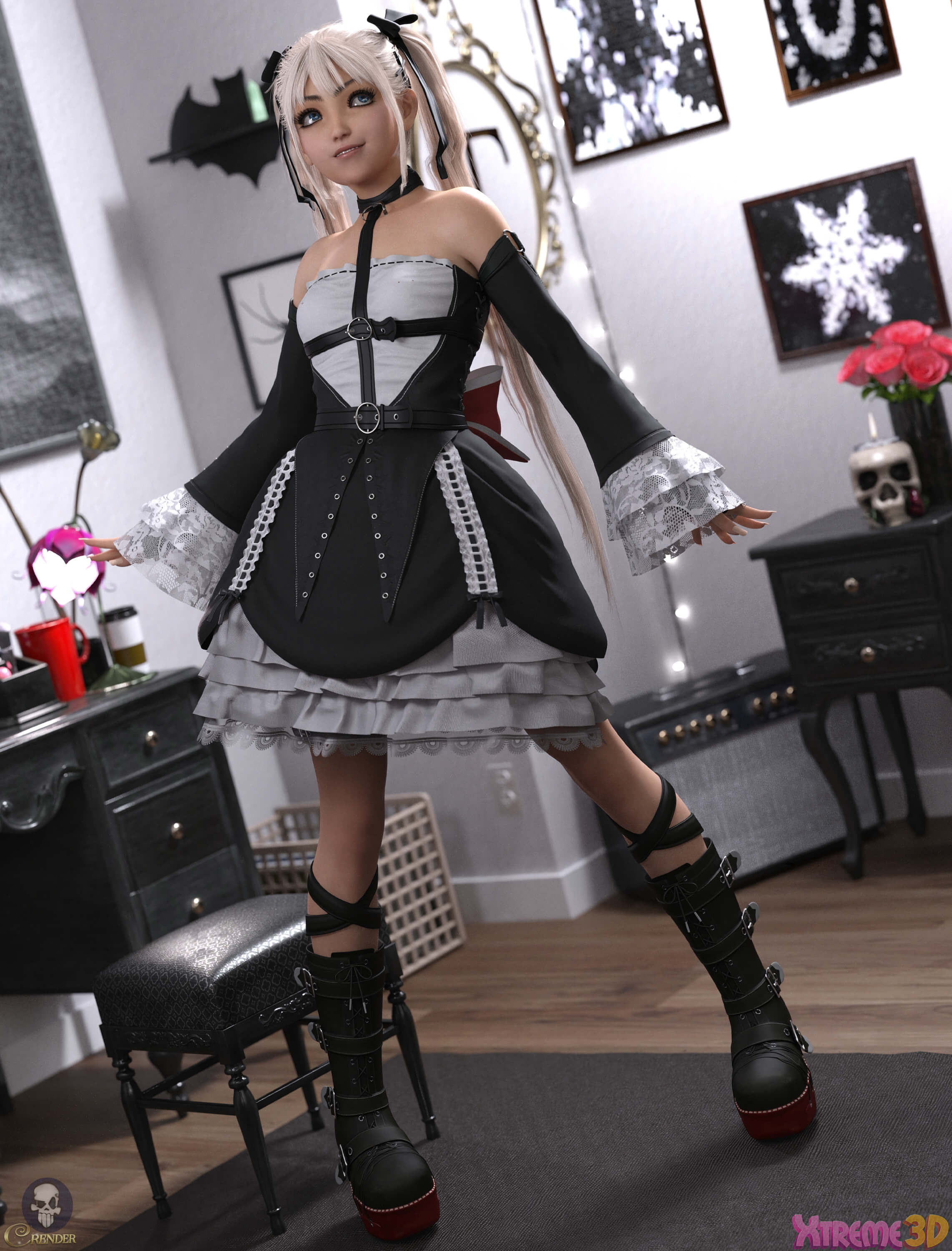 Marie Rose Lolita Dress and Hair for G8 by Muwawya 3D Render