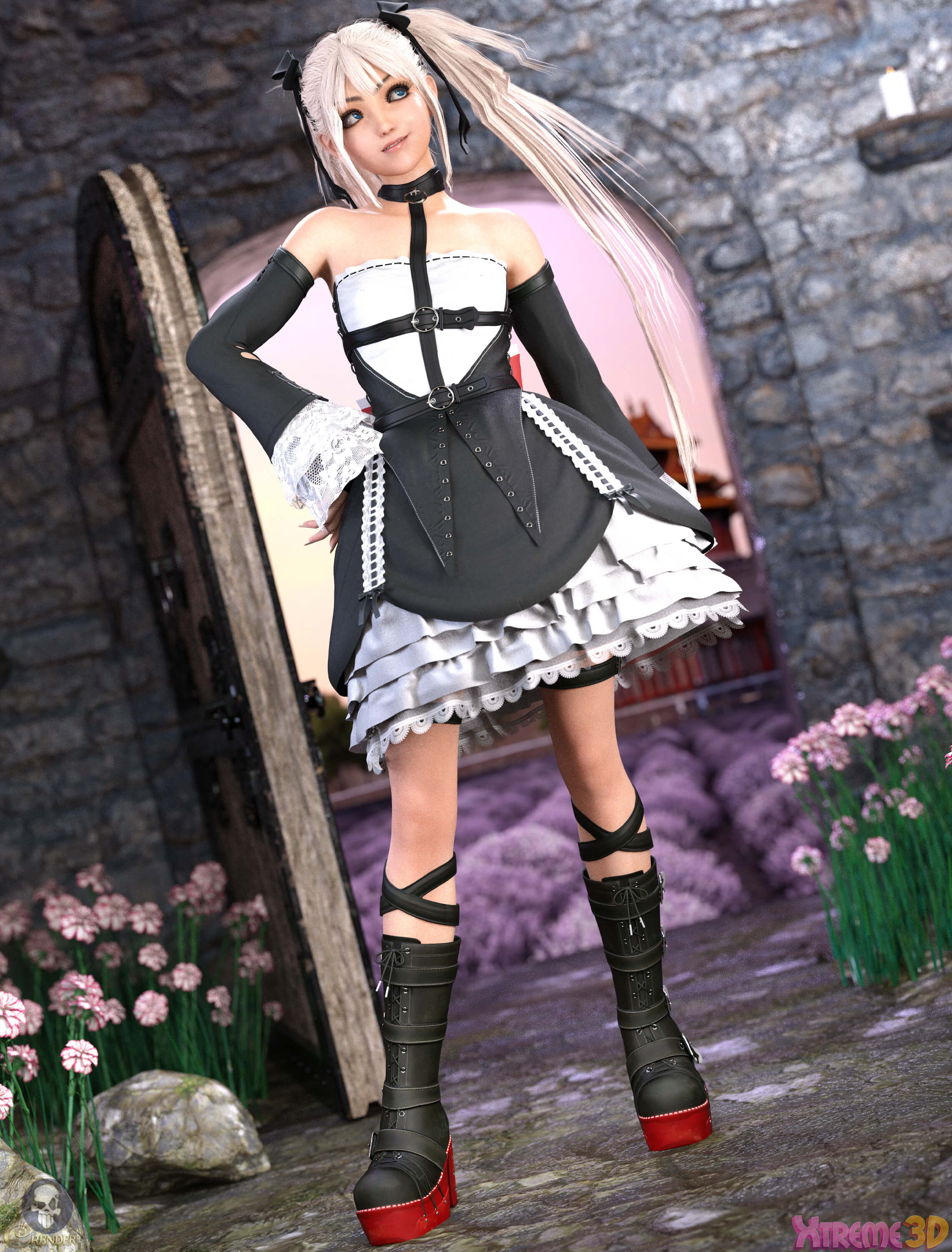 Marie Rose Lolita Dress and Hair for G8 by Muwawya 3D Render