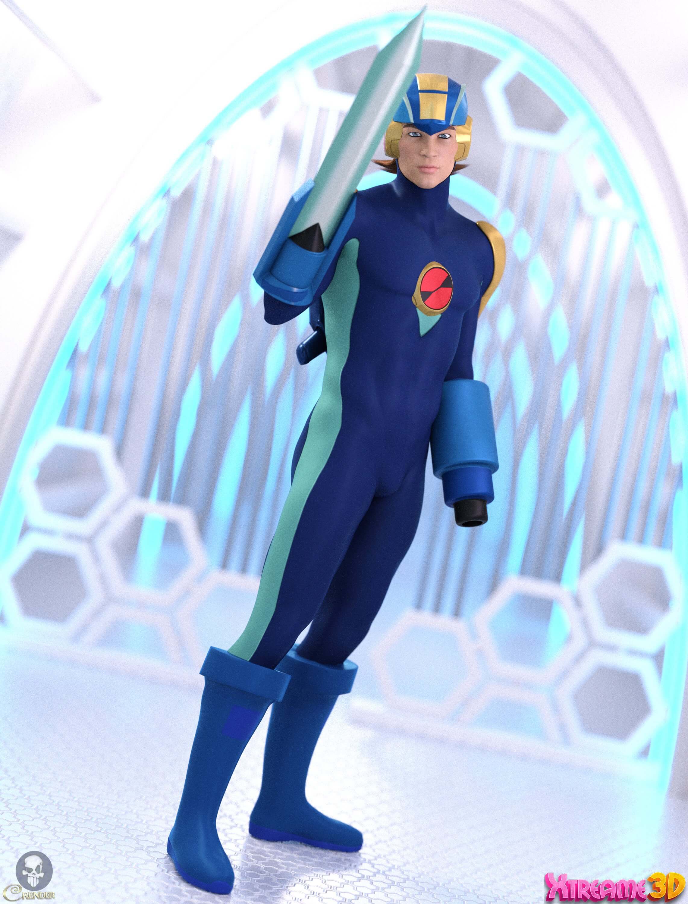 Megaman-exe Outfit For G8M by Muwawya 3D Render by crender