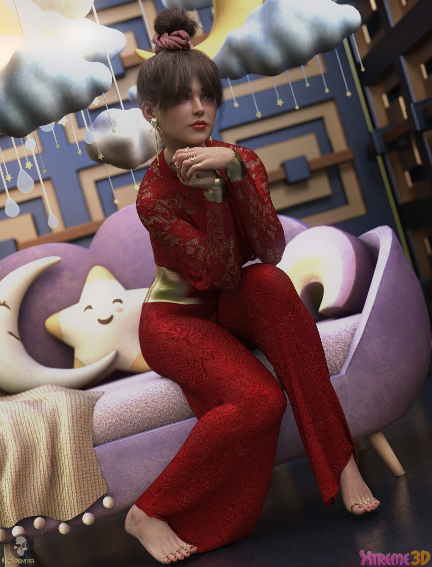 Swank dForce Pantsuit for G8F by ArtTailor 3D Render by crender