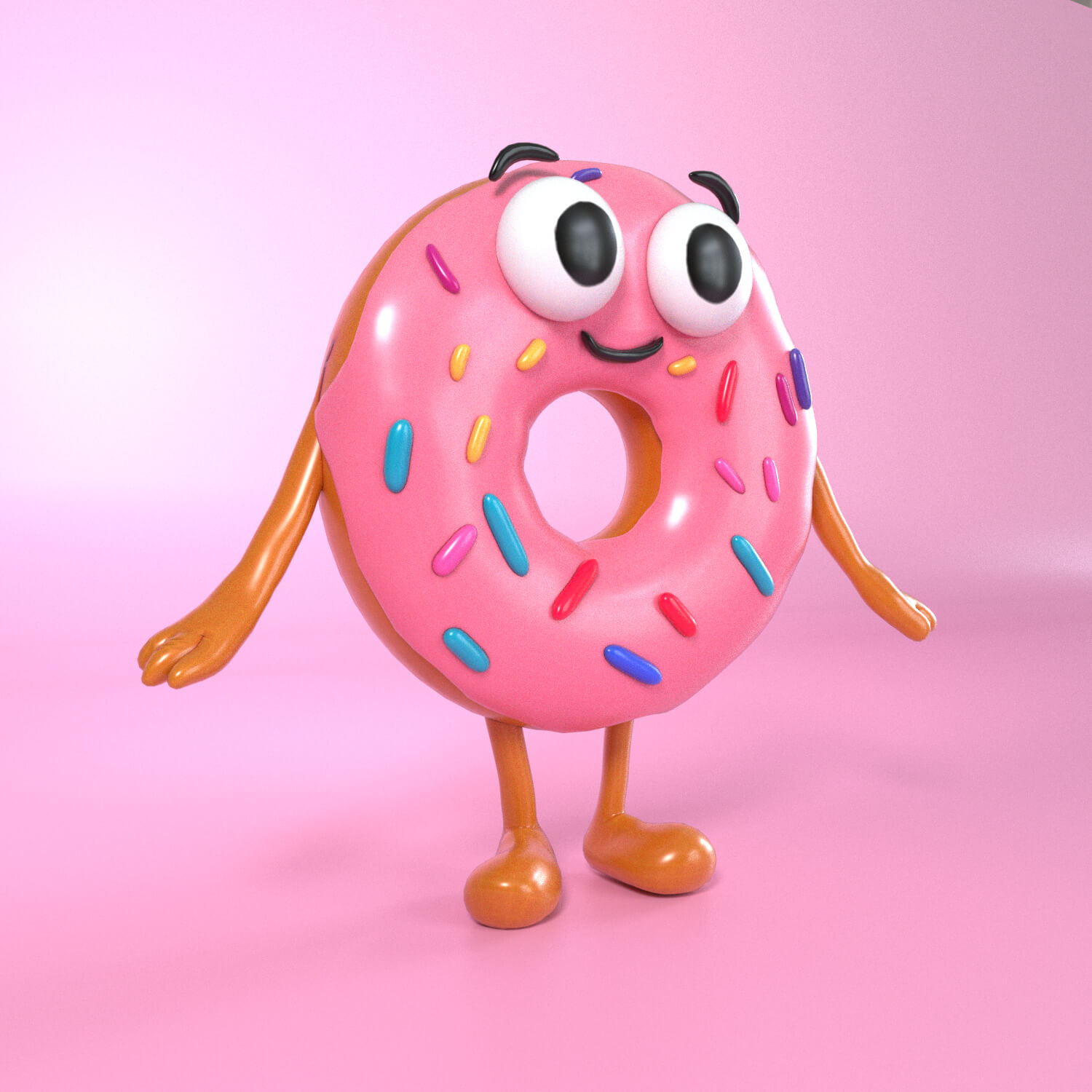 Cartoon Donut - Free 3D Model by criismora