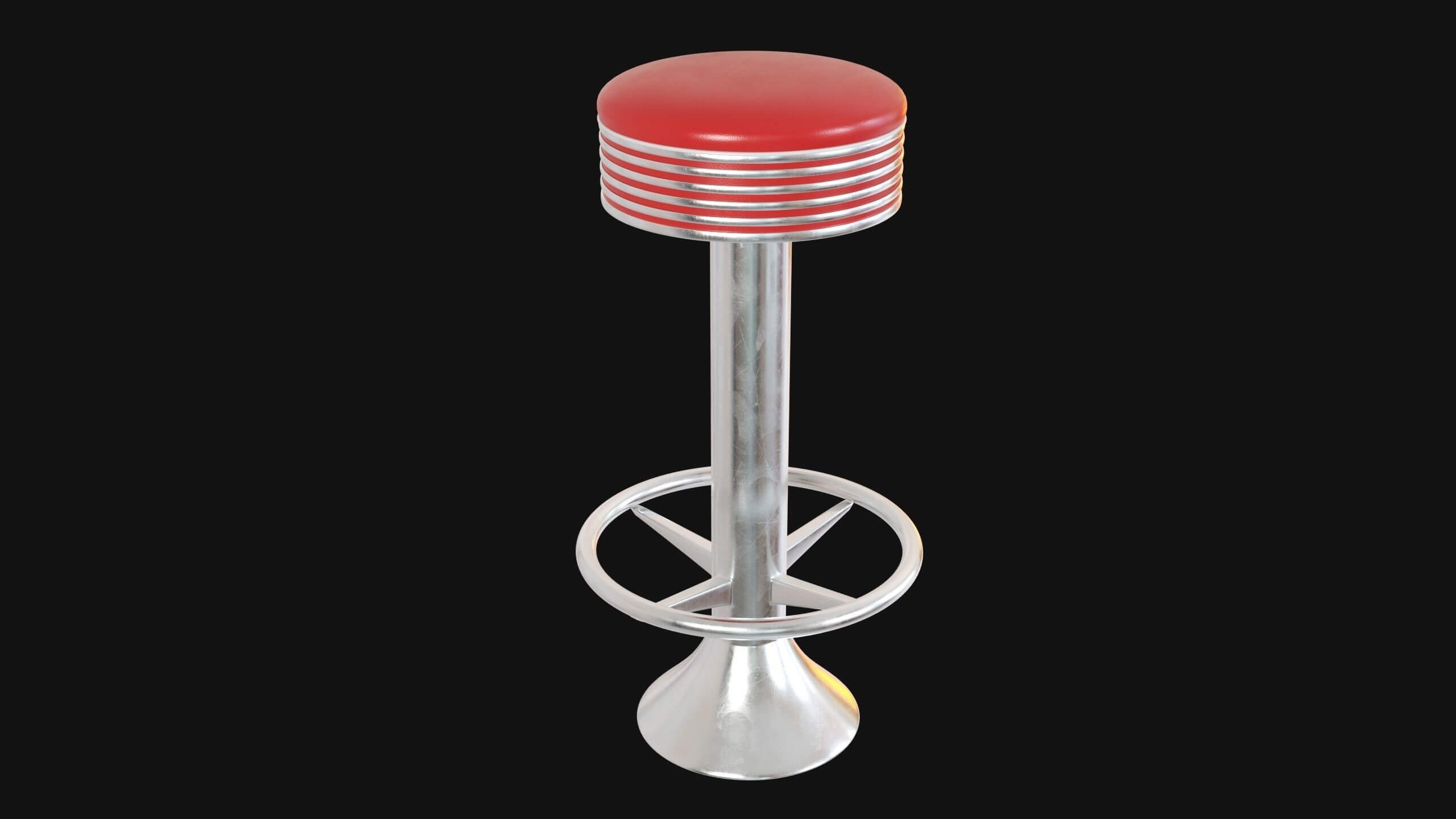 Retro Diner 50S Bar Stool - 3D Model by criismora