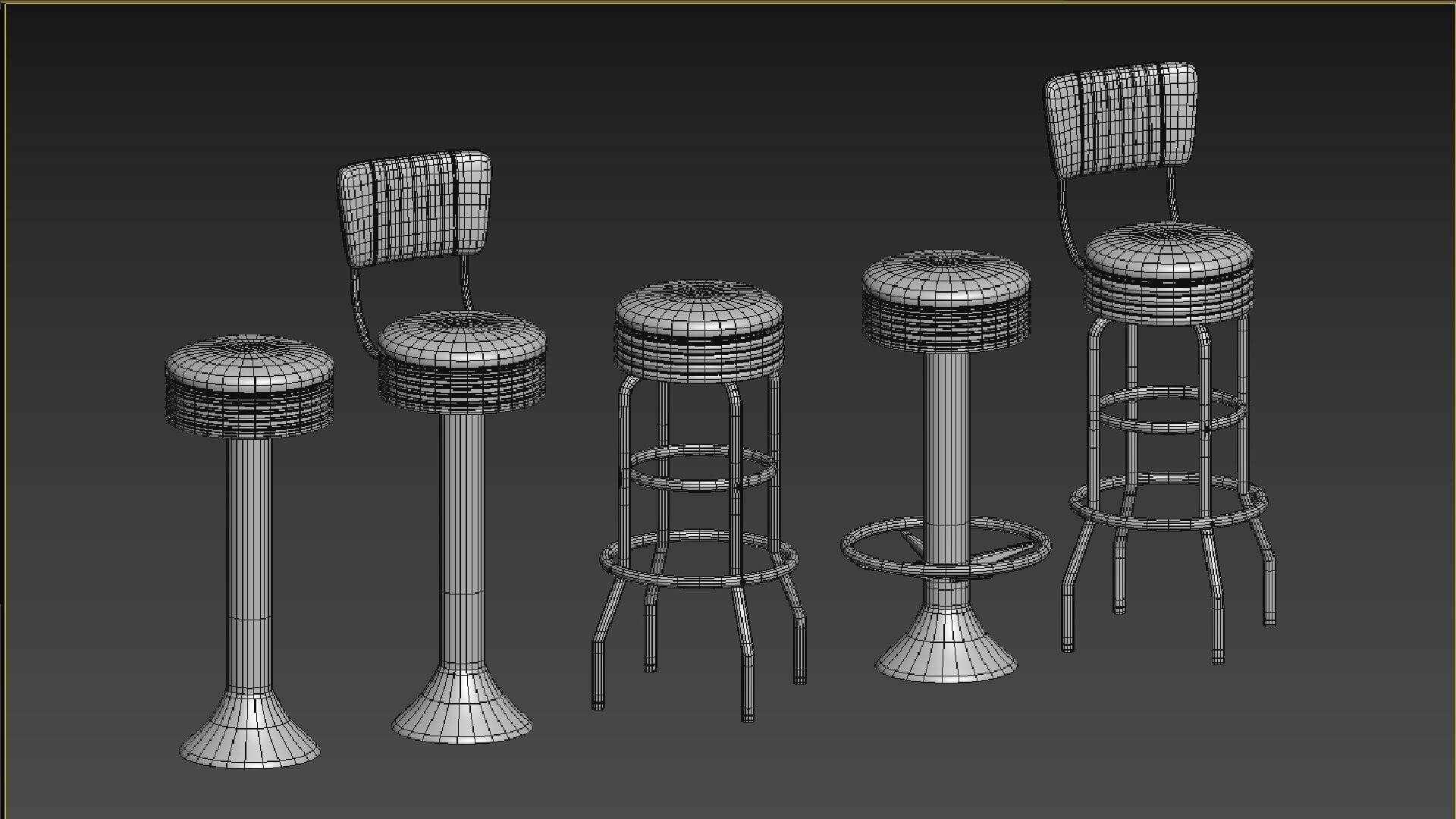 Retro Diner 50S Bar Stool - 3D Model by criismora