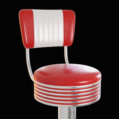 Retro Diner 50S Bar Stool - 3D Model by criismora