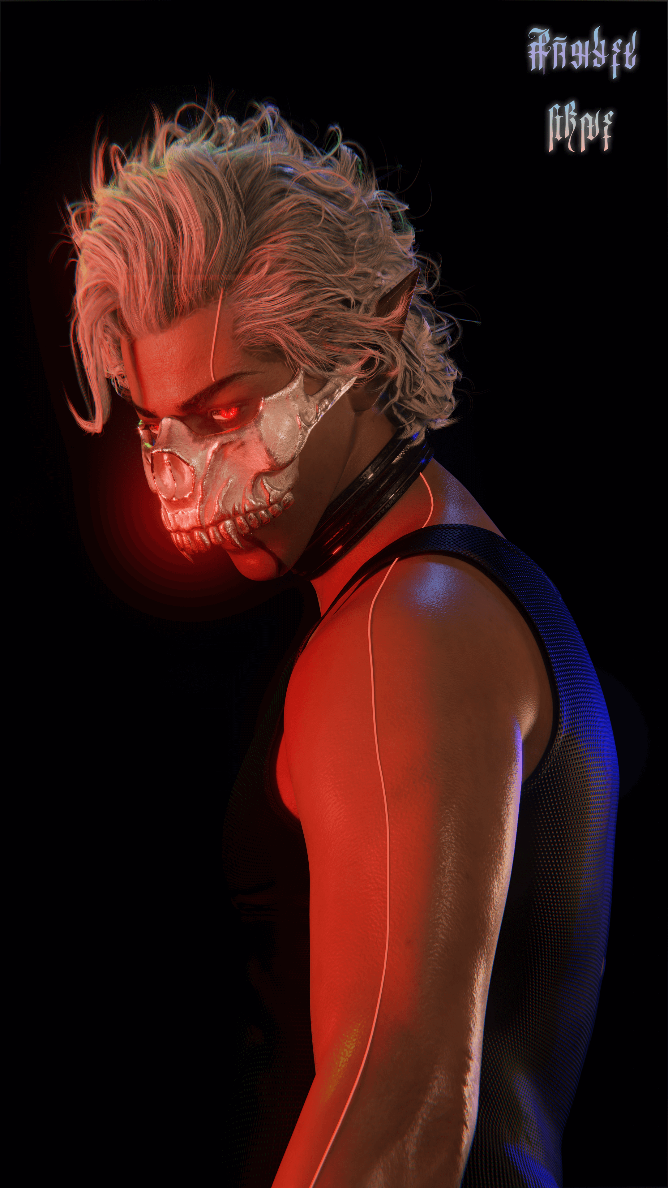 Cyber-ish AU Astarion 3D Render, Digital Art by crimsonia