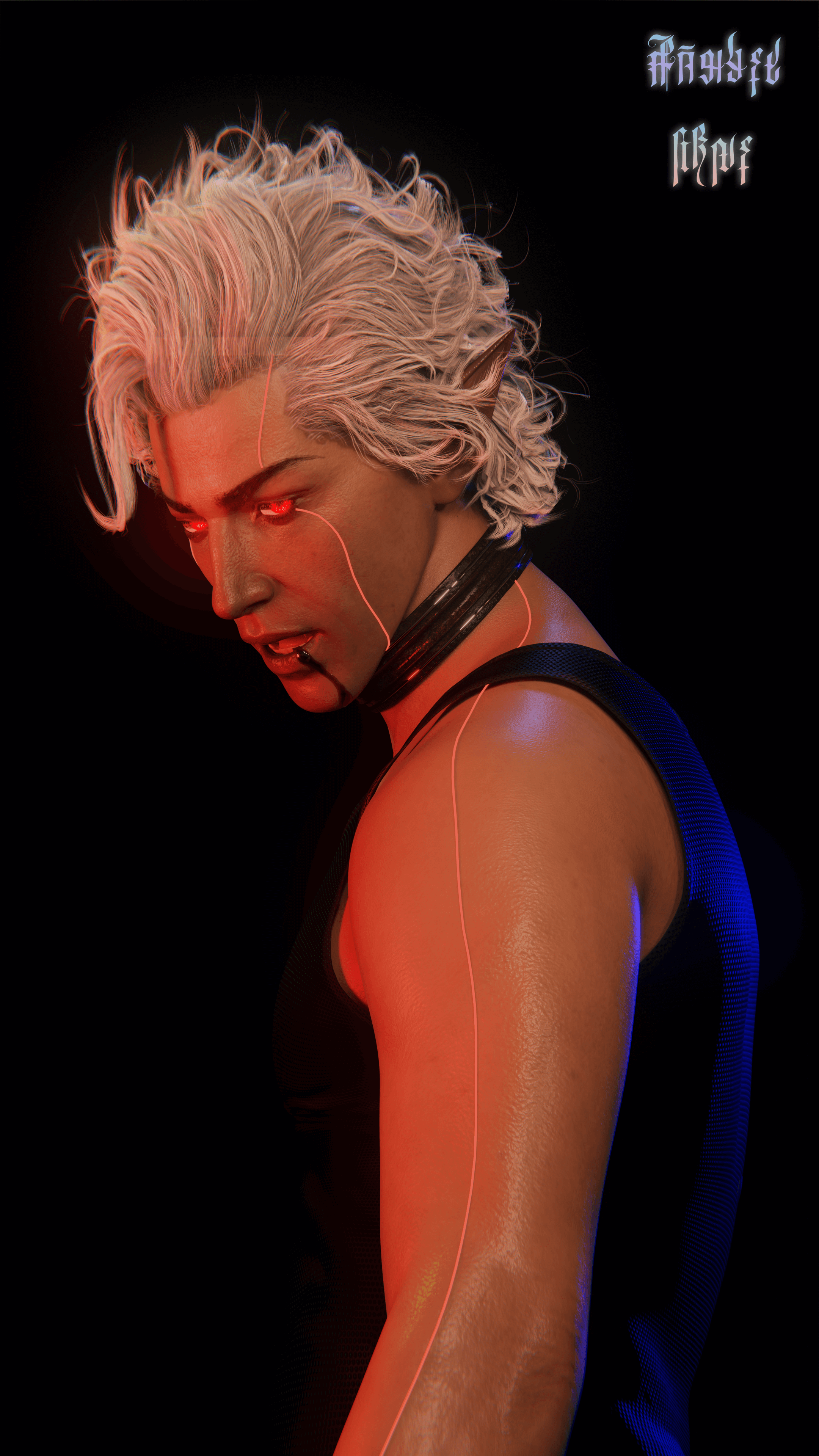 Cyber-ish AU Astarion 3D Render, Digital Art by crimsonia