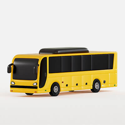 Cartoon Bus Vehicle - 3D Model by crop3d