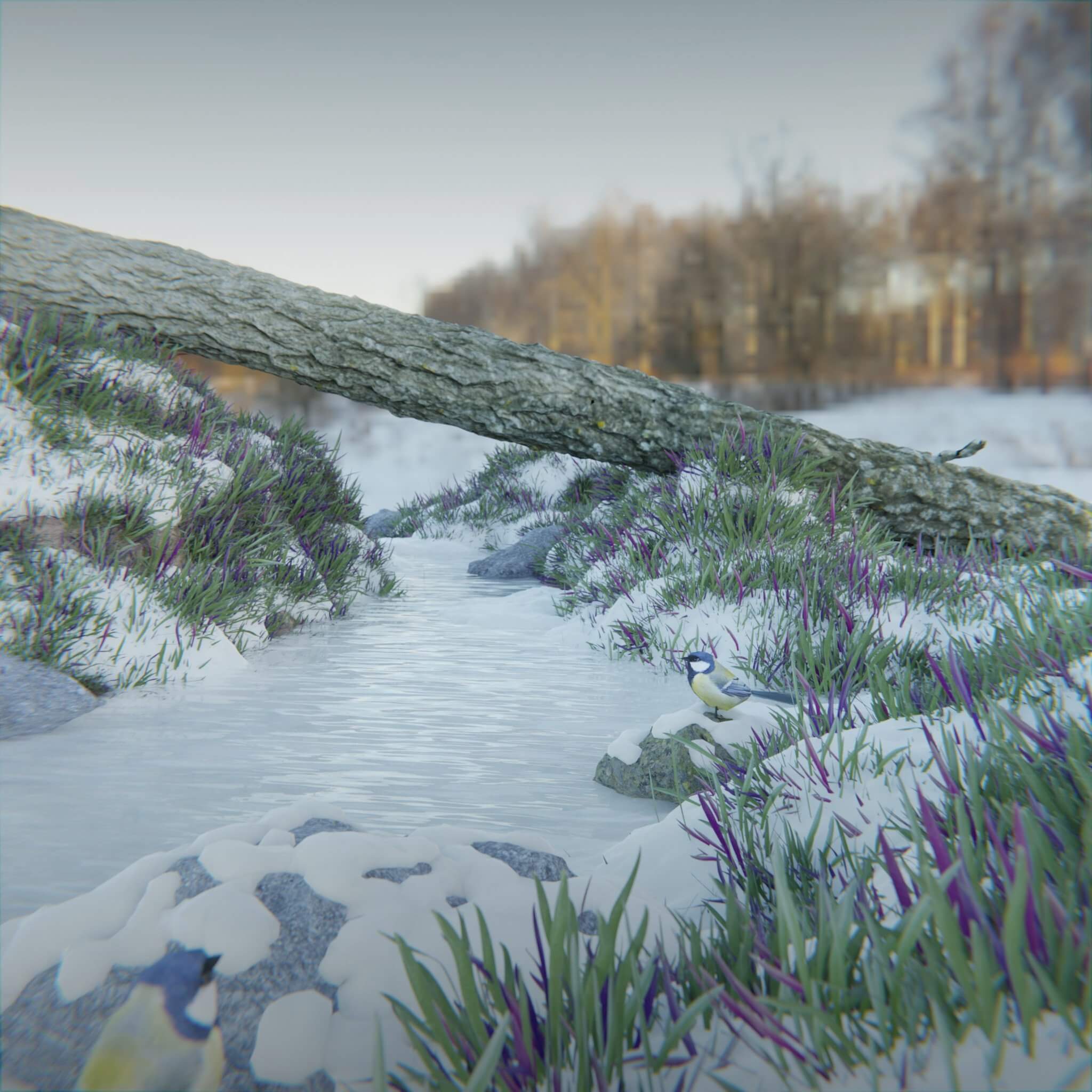 Winter 3D Render, Digital Art by Crossmaker