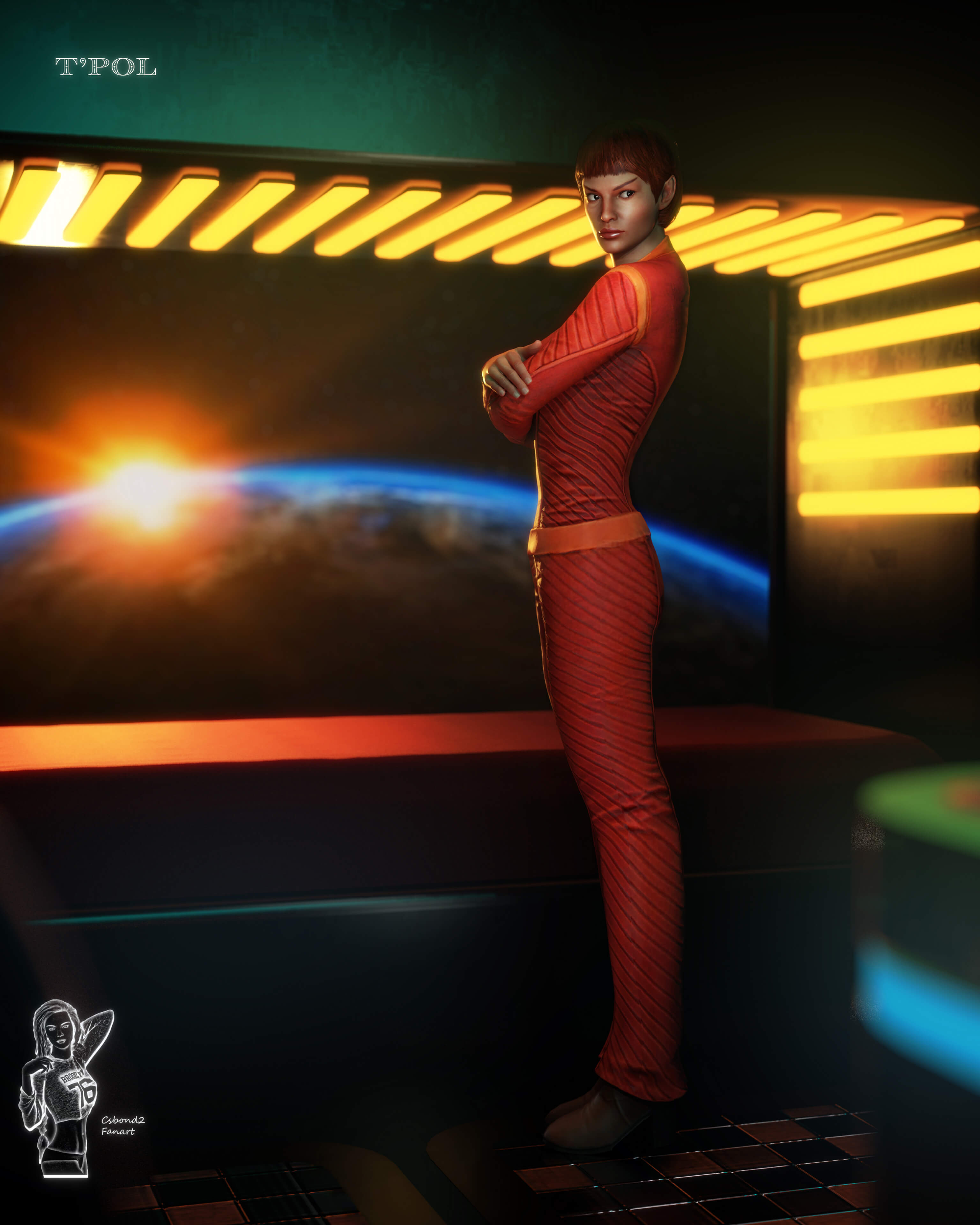T'Pol 3D Render, Digital Art by csbond2